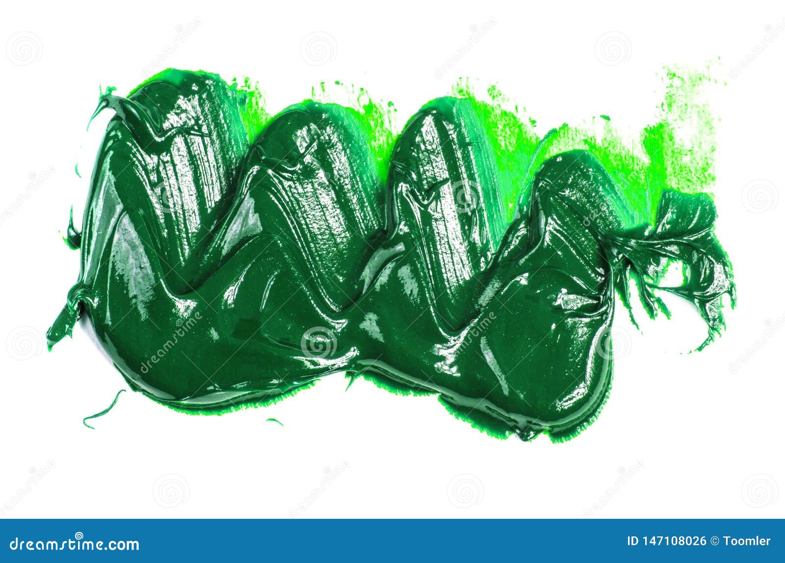 Smear of Green Oil Paint on a White Stock Photo - Image of macro, blot ...