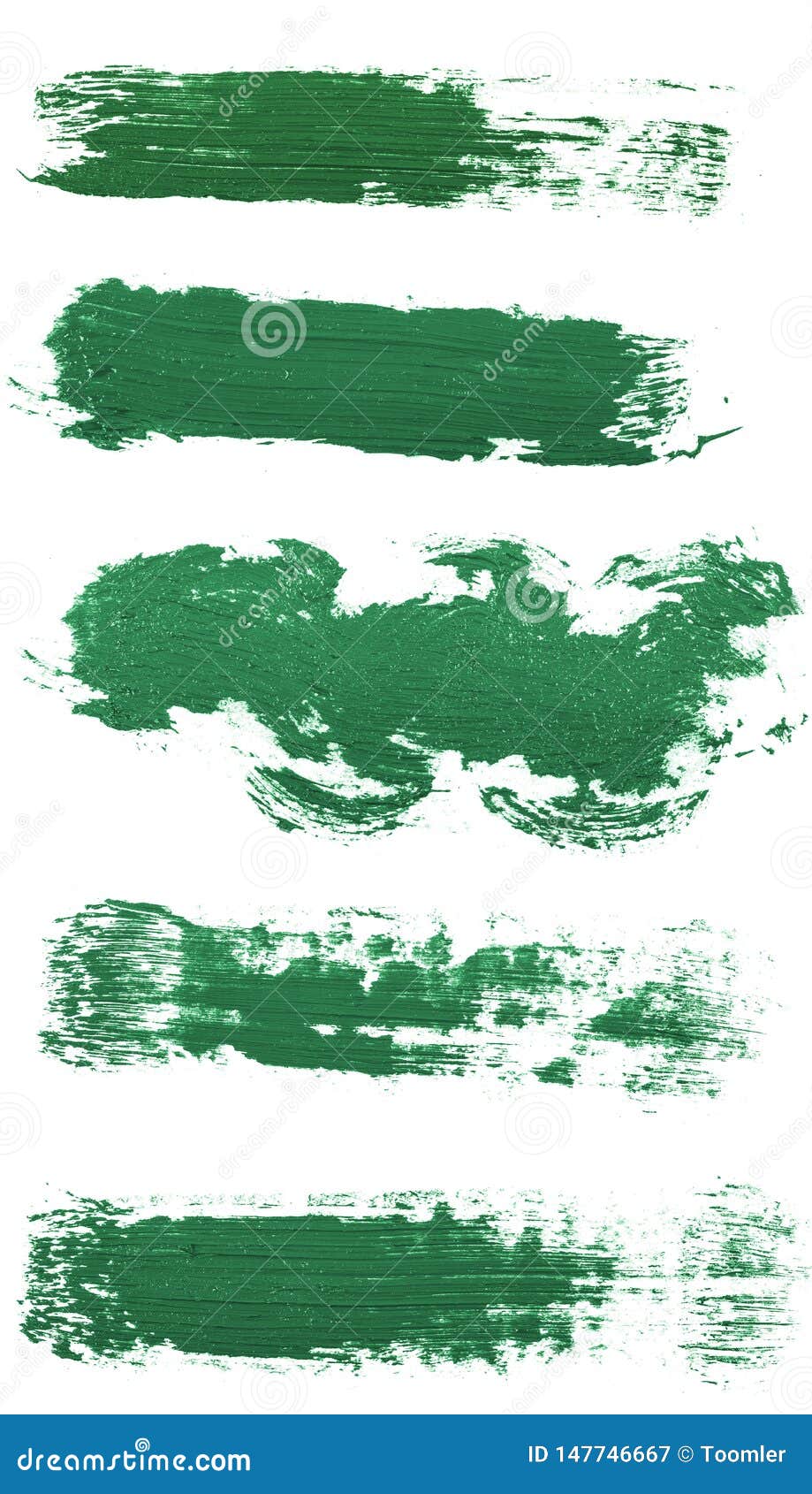 Smear of Green Paint Isolated on White. Set Stock Image - Image of ...