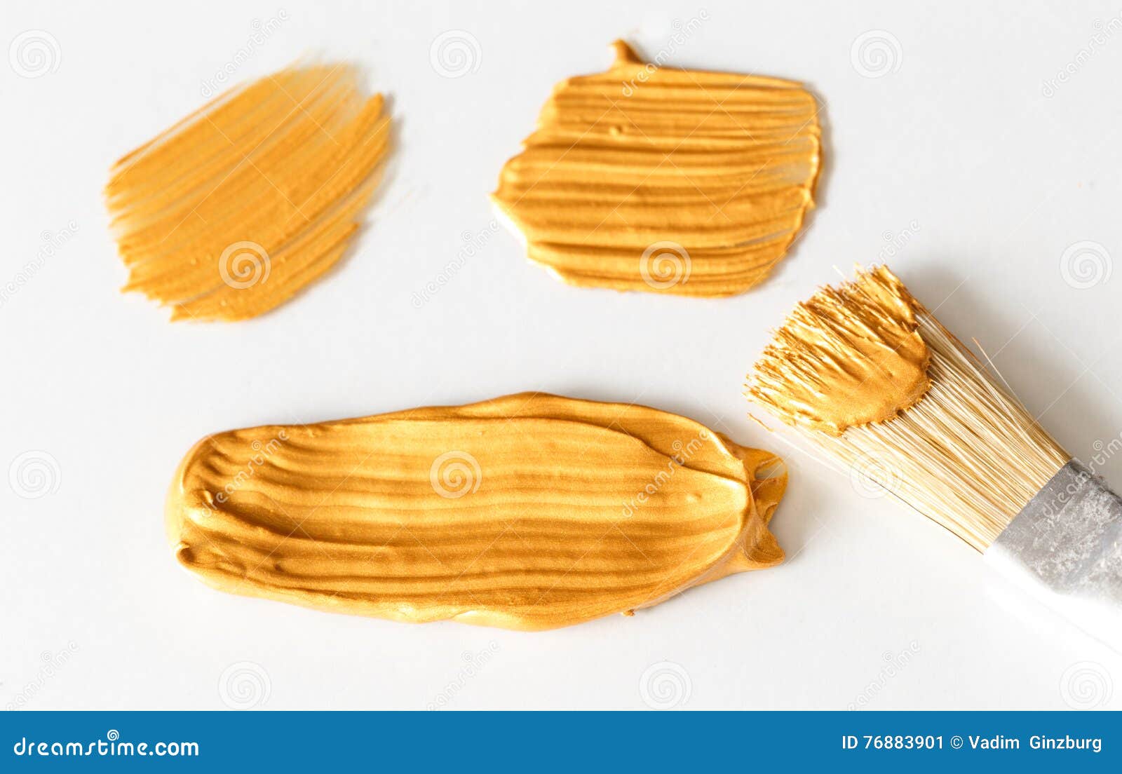 Smear Of Oil Paint On White Background With Brush Stock Image - Image ...