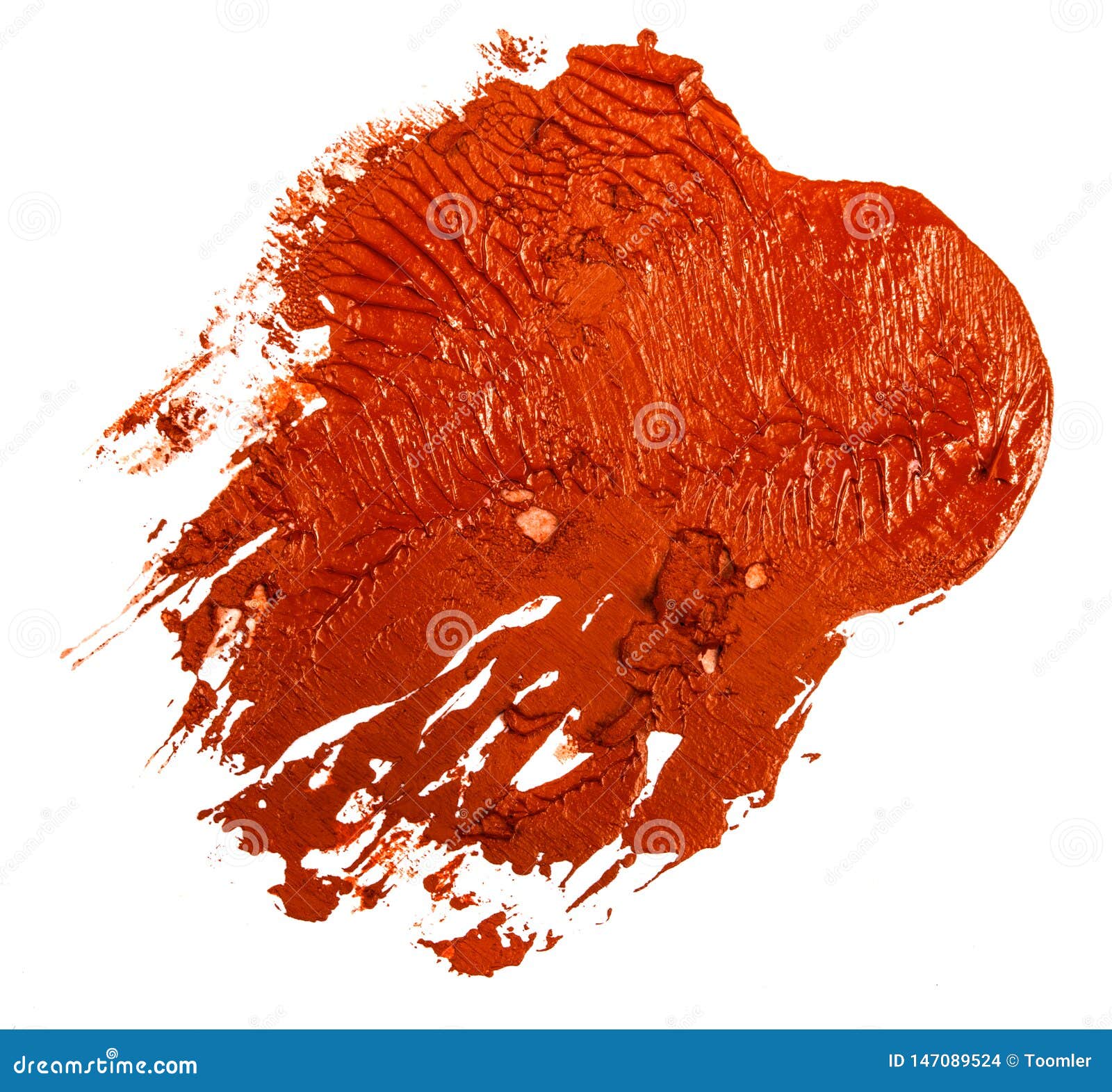Smear of Red Oil Paint on a White Stock Photo - Image of macro, blot ...