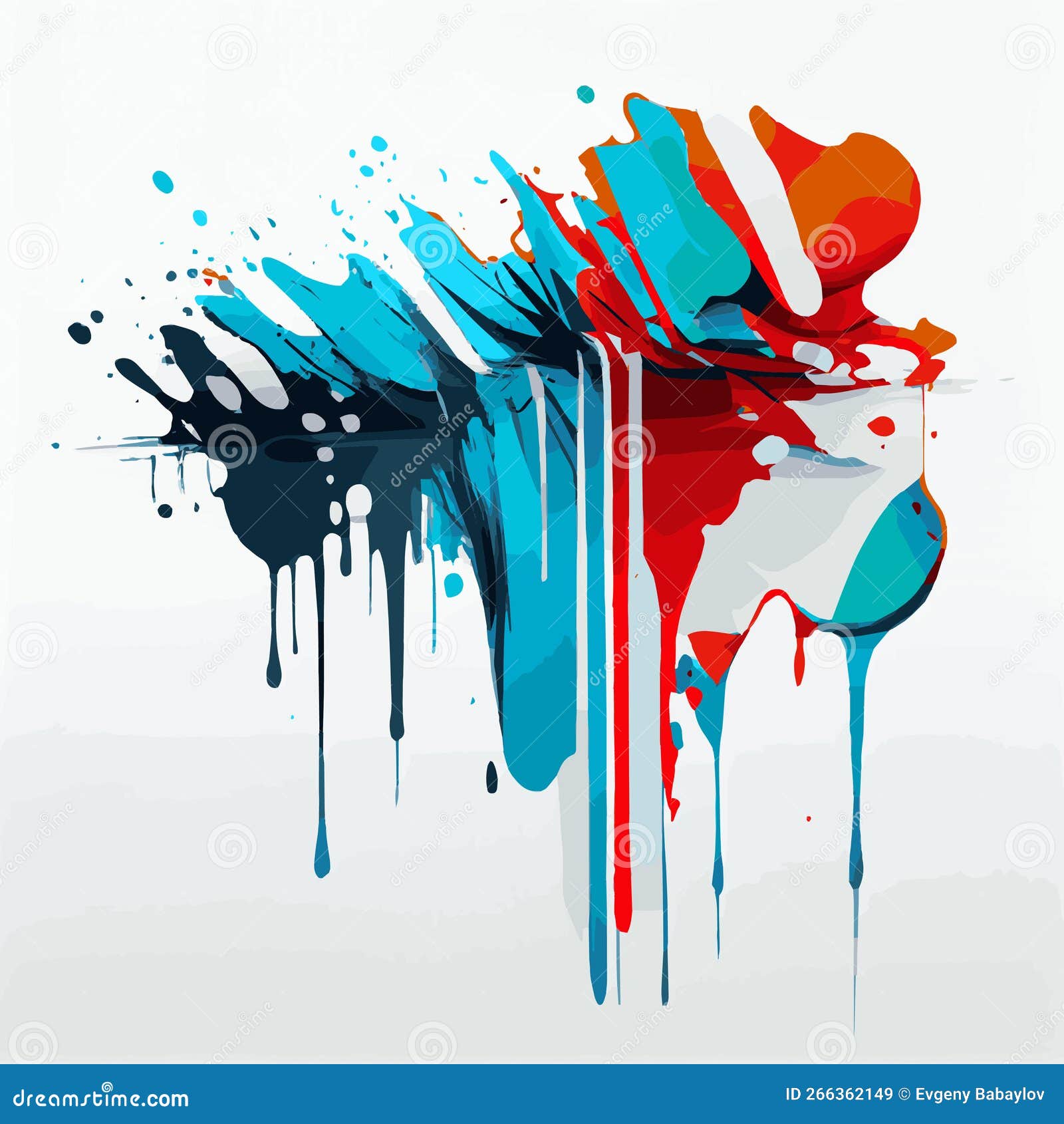 Smears, Blots of Colored Paint on a White Background, Multicolored ...