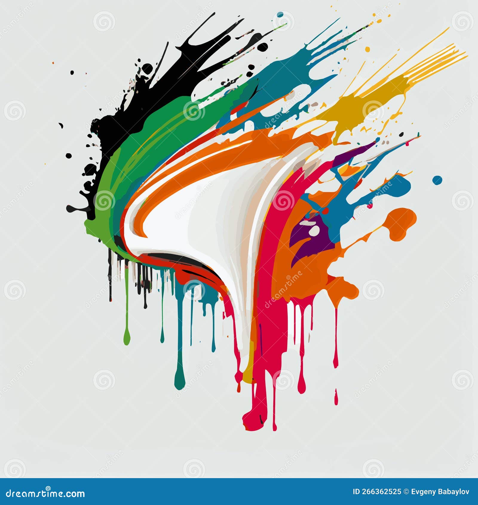 Smears, Blots of Colored Paint on a White Background, Multicolored ...