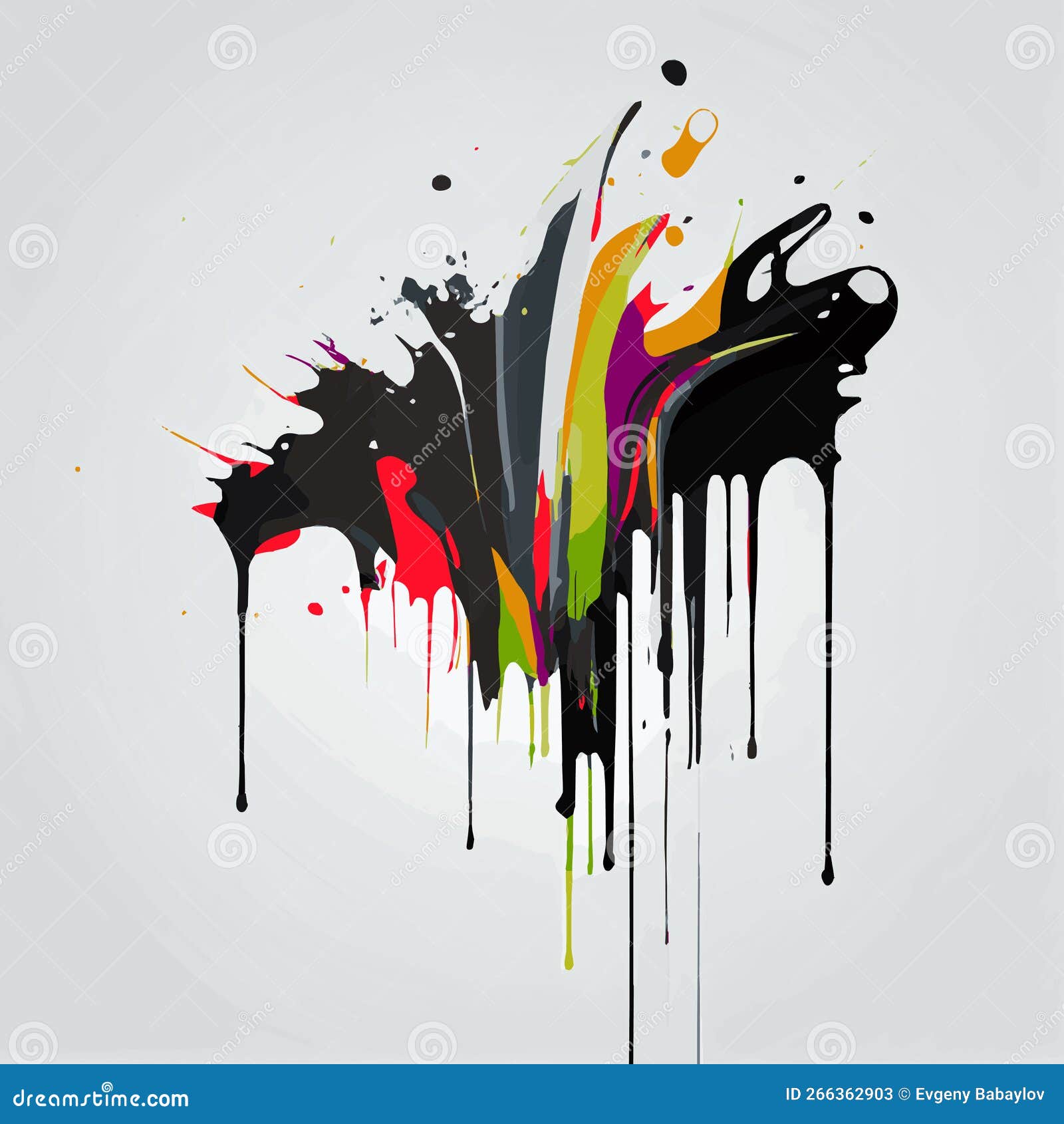 Smears, Blots of Colored Paint on a White Background, Multicolored ...