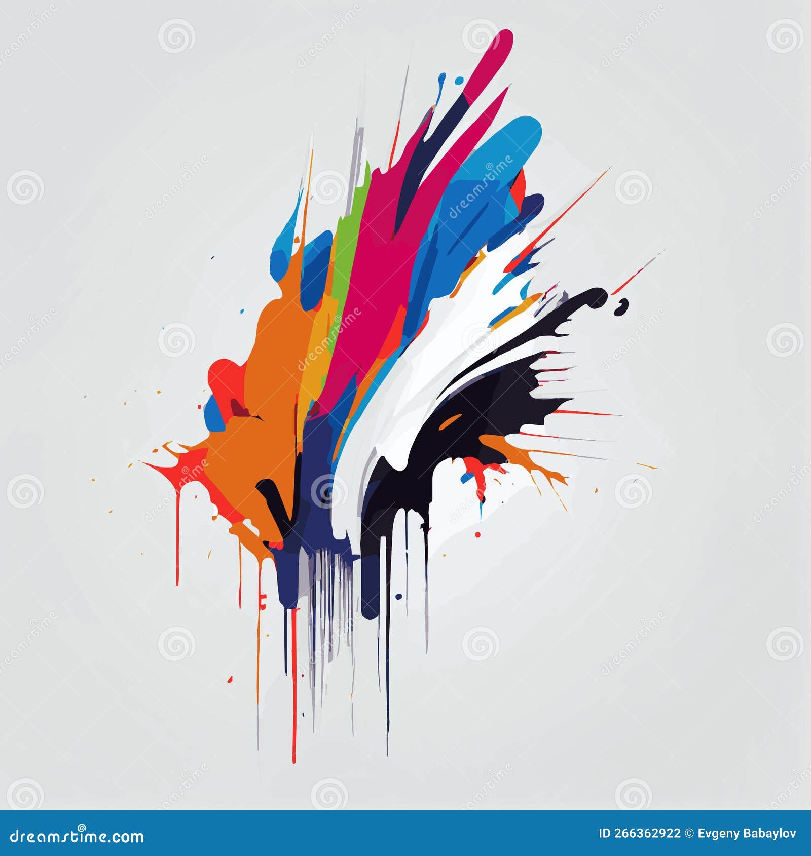 Smears, Blots of Colored Paint on a White Background, Multicolored ...