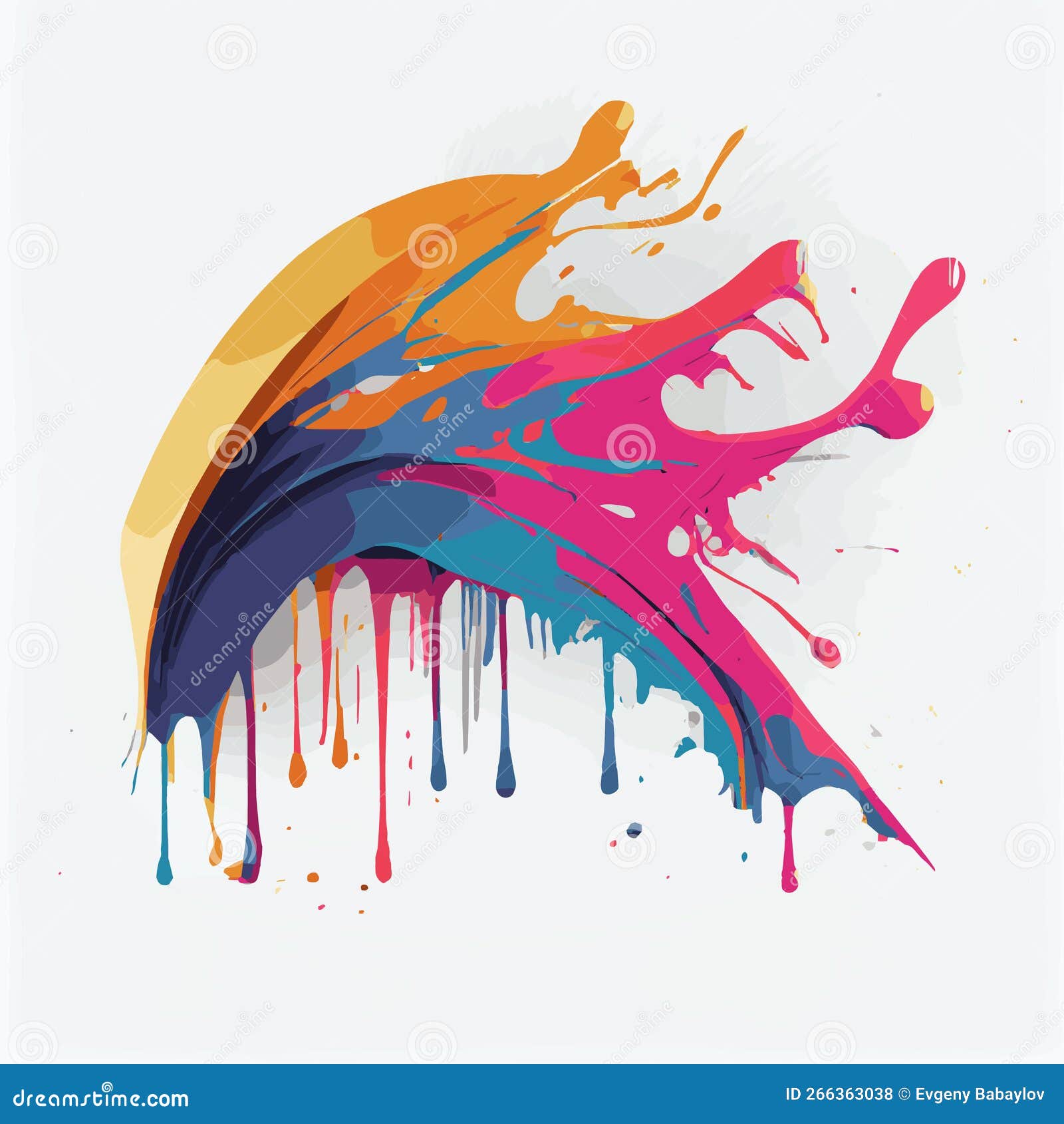 Smears, Blots of Colored Paint on a White Background, Multicolored ...