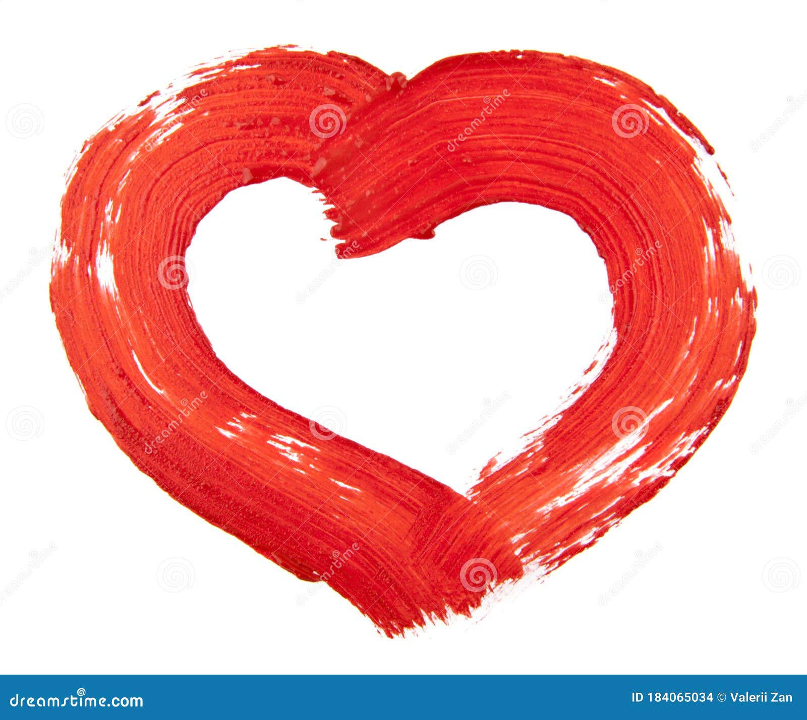 Smears of Red Paint, Heart Isolated on White Background Stock Photo ...