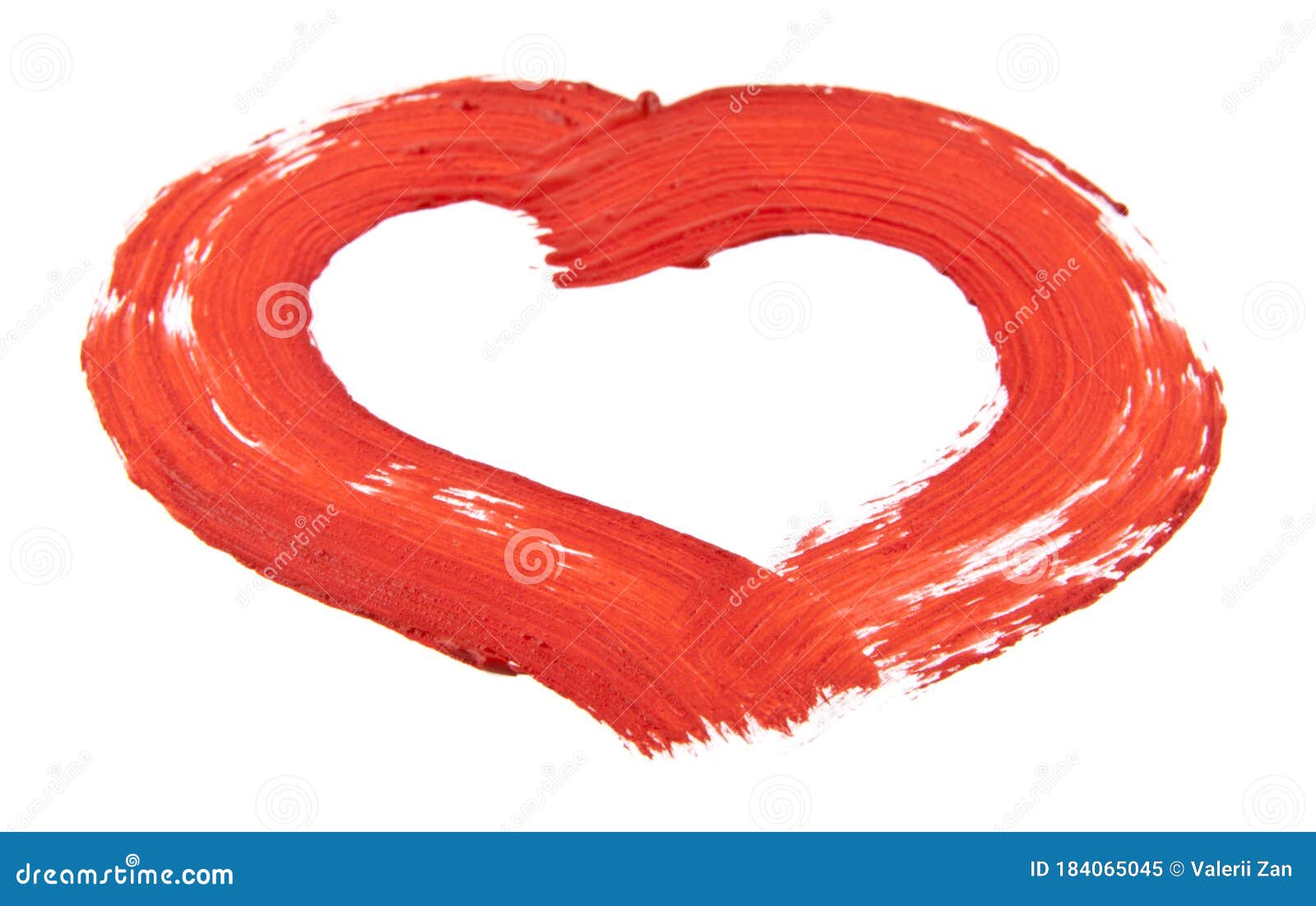 Smears of Red Paint, Heart Isolated on White Background Stock Image ...