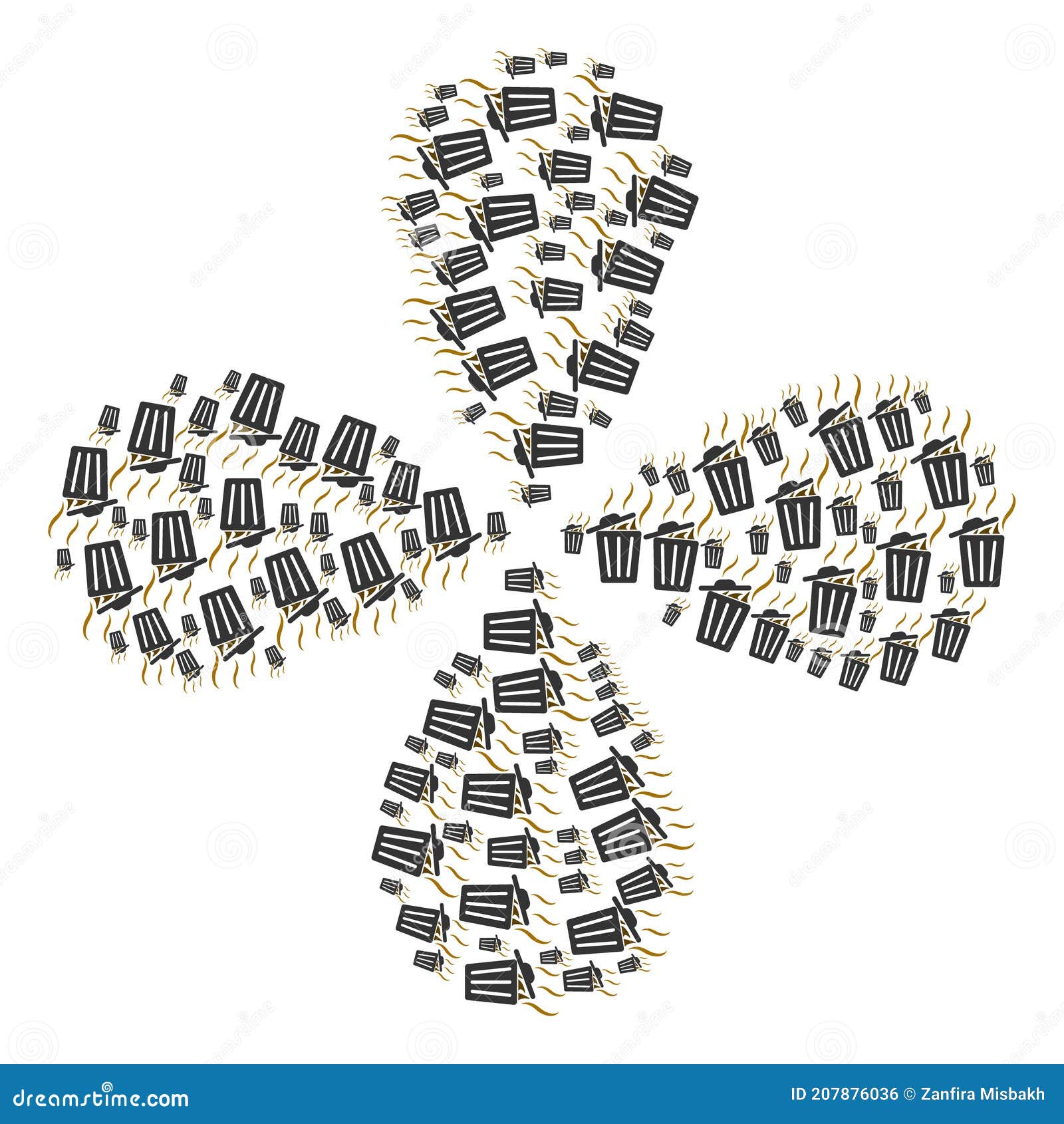 Smell Trash Can Rotation Stream Stock Illustration - Illustration of ...