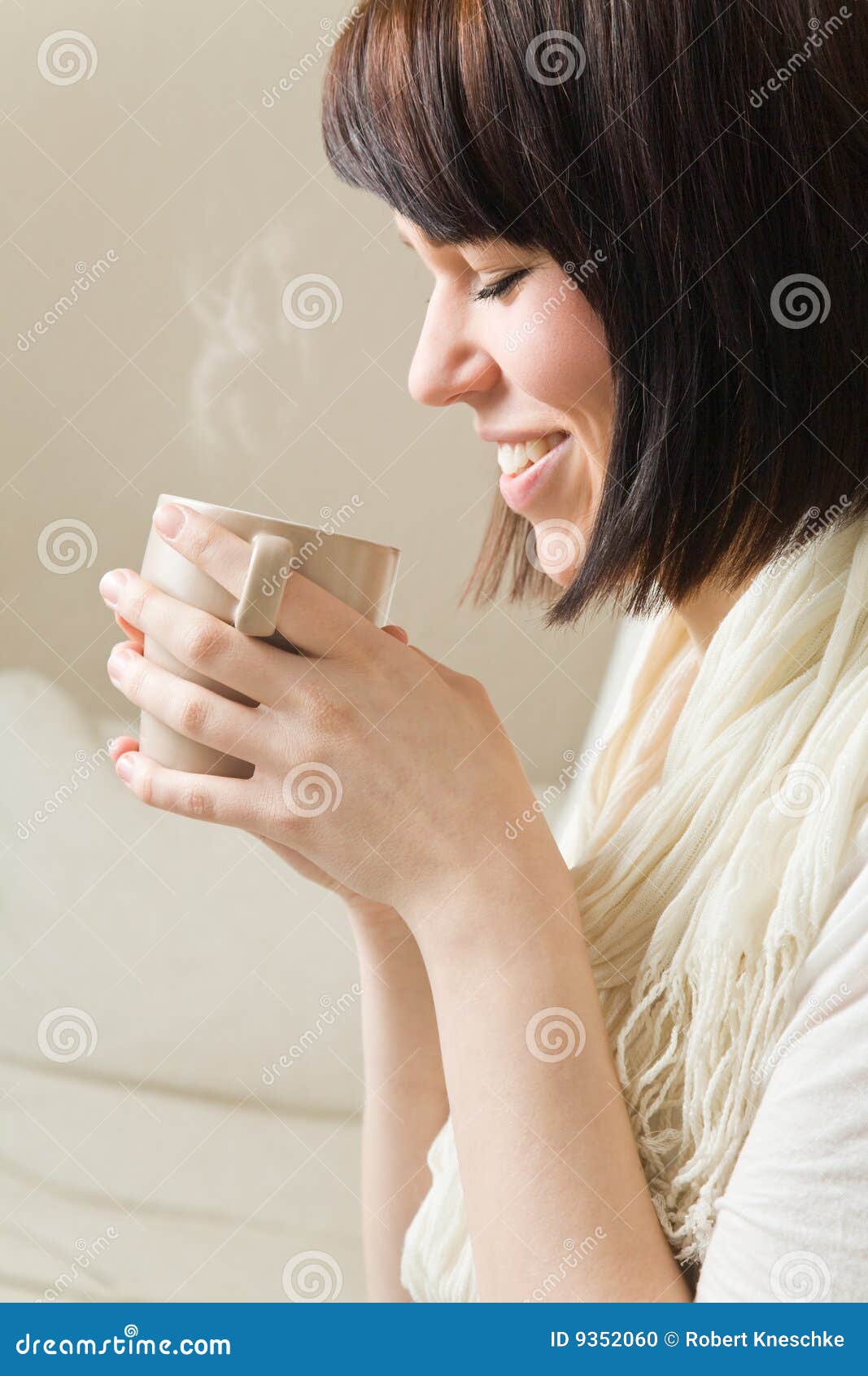 Smelling the aroma stock photo. Image of hair, caucasian - 9352060