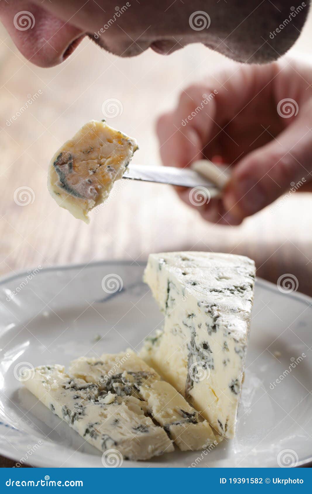 Smelling the blue cheese stock photo. Image of taste - 19391582