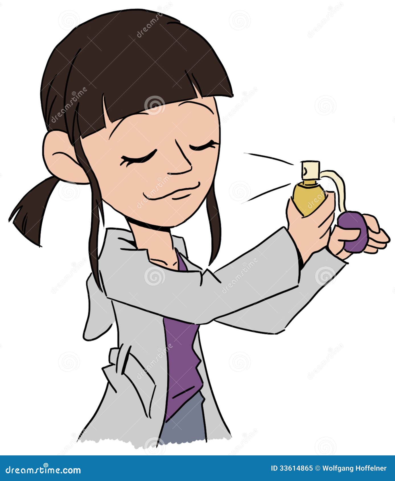 Smelling girl stock illustration. Illustration of hair - 33614865