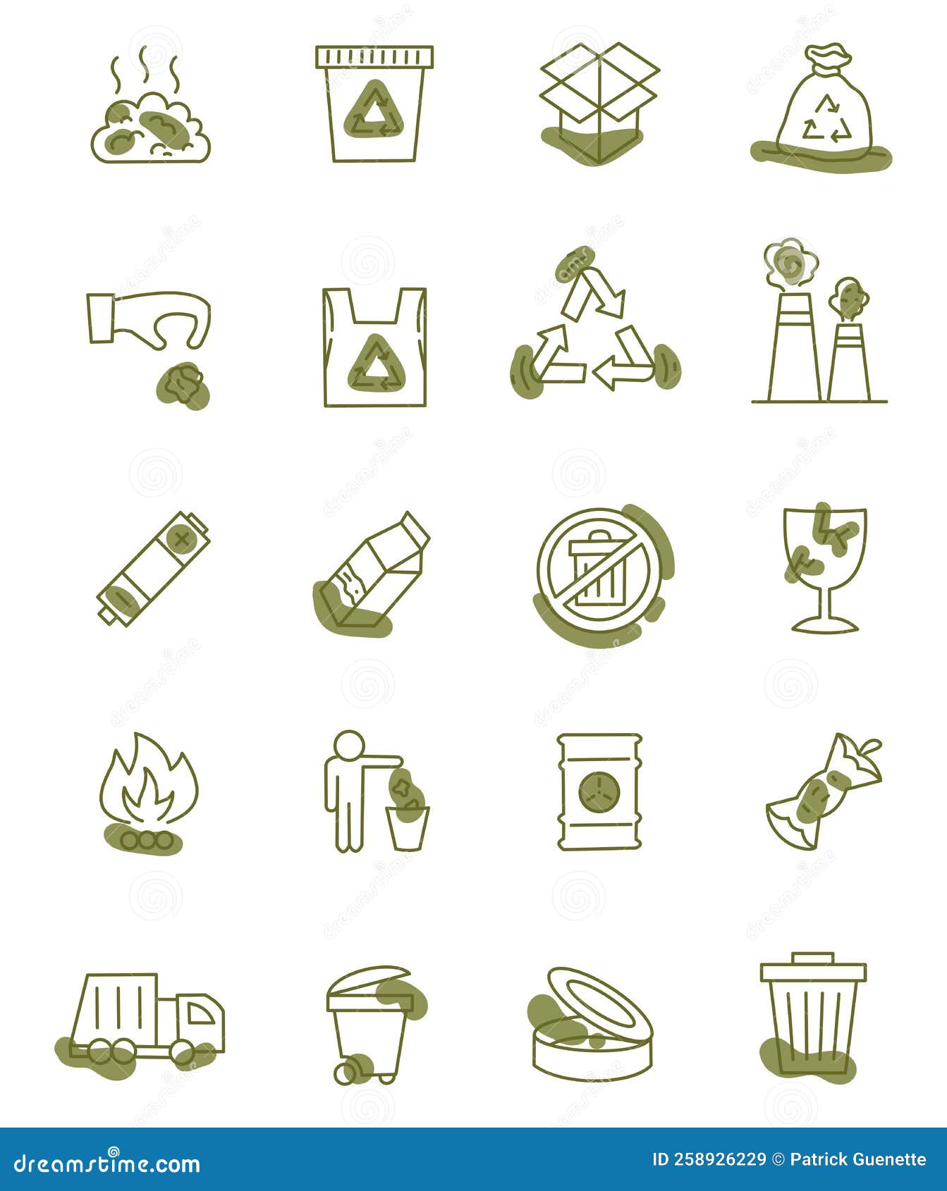 Smelly Garbage Container And Bags With Rats Cartoon Flat Illustration ...