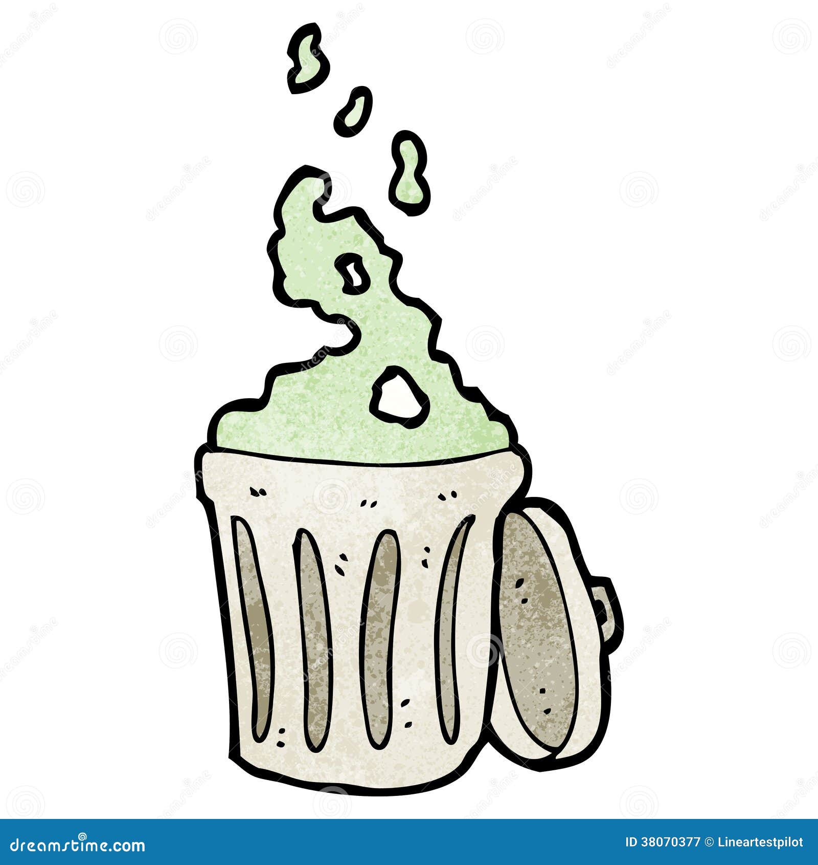 Smelly rubbish bin cartoon stock vector. Illustration of cheerful ...