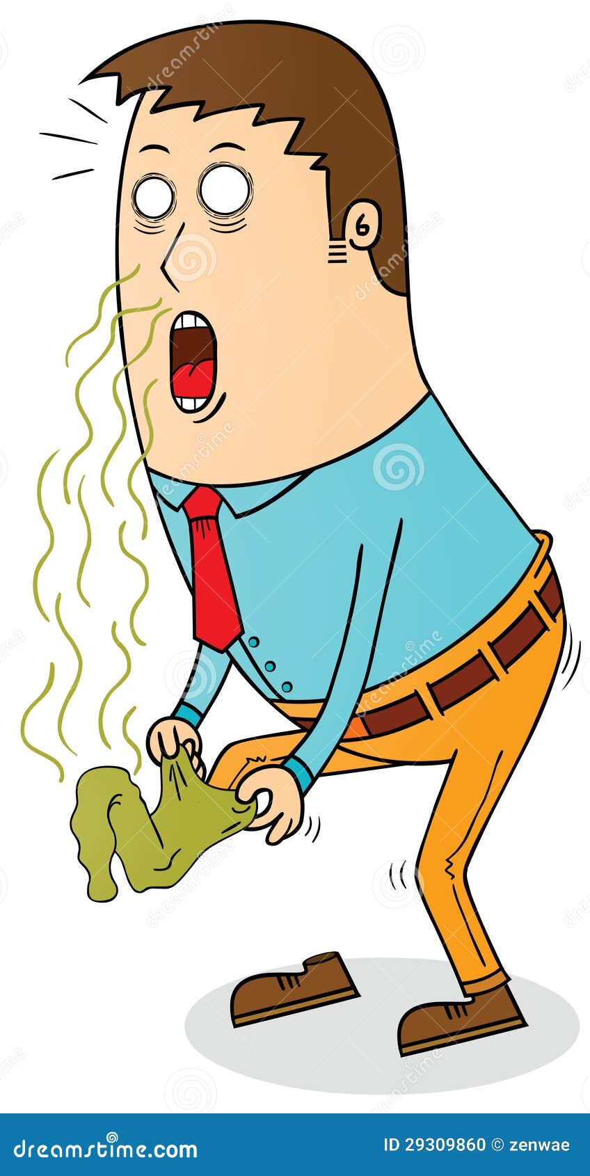 Smelly sock stock vector. Illustration of smoke, cartoon - 29309860