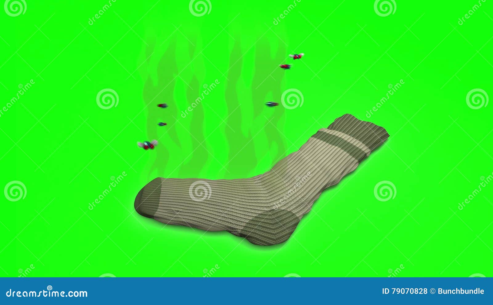 Smelly Sock. 3D Animation in Cartoon Style. Green Screen, Loopable ...