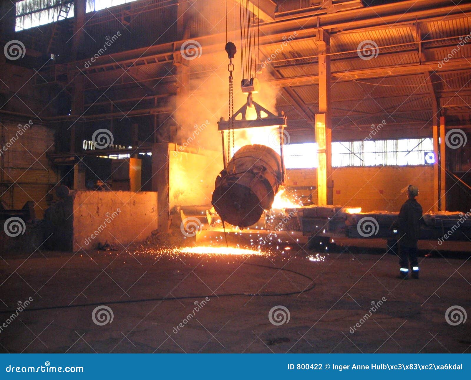 Smelting industry stock photo. Image of floor, smoke, spark - 800422