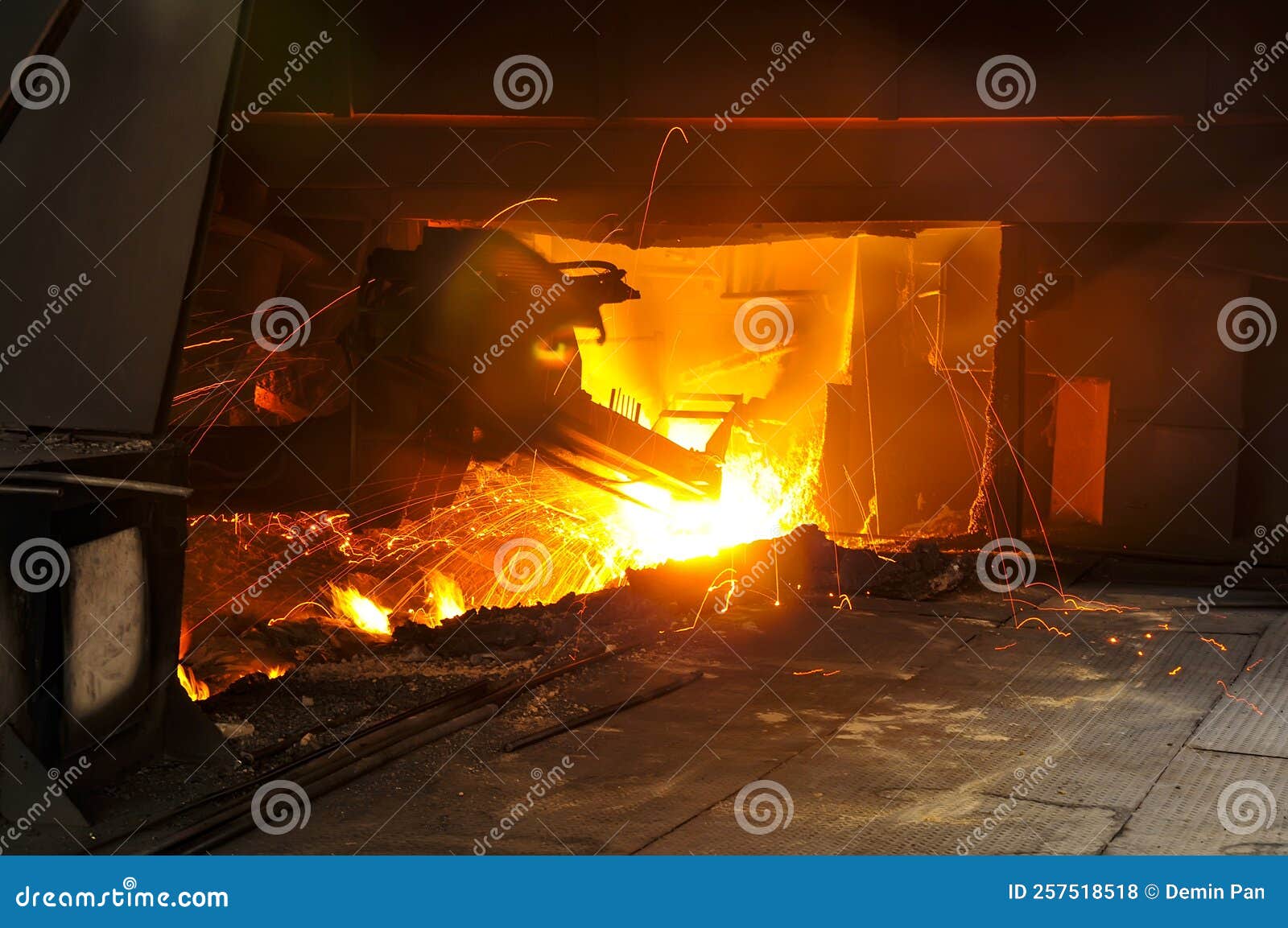 Smelting Industry Sparks in Steel Mills Stock Photo - Image of ...