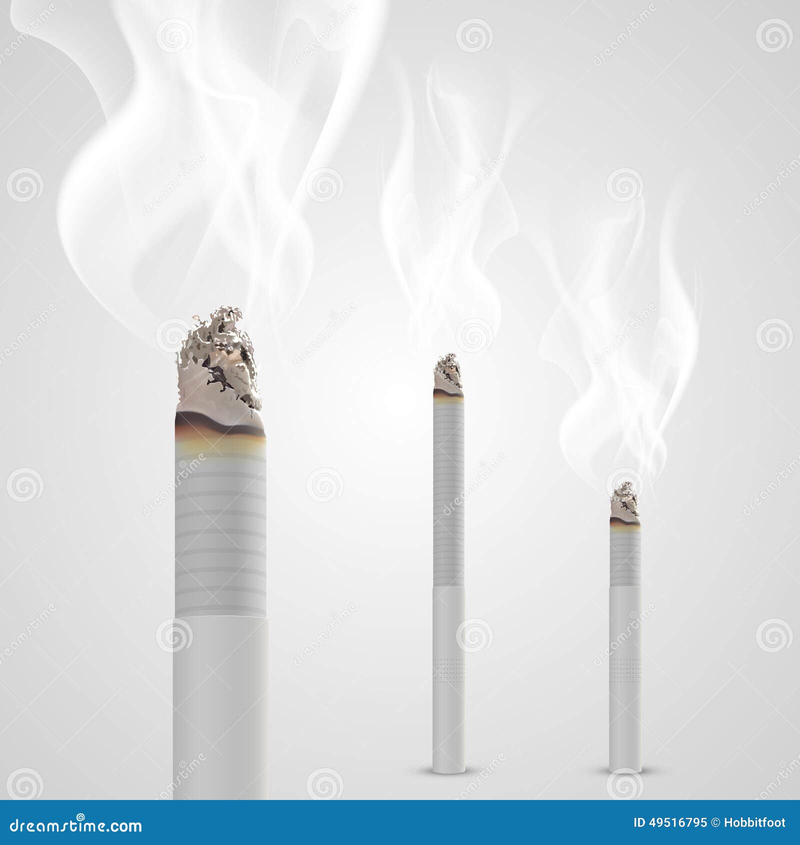 Smeulende Sigaret Met Een Rook Vector Vector Illustratie - Illustration ...