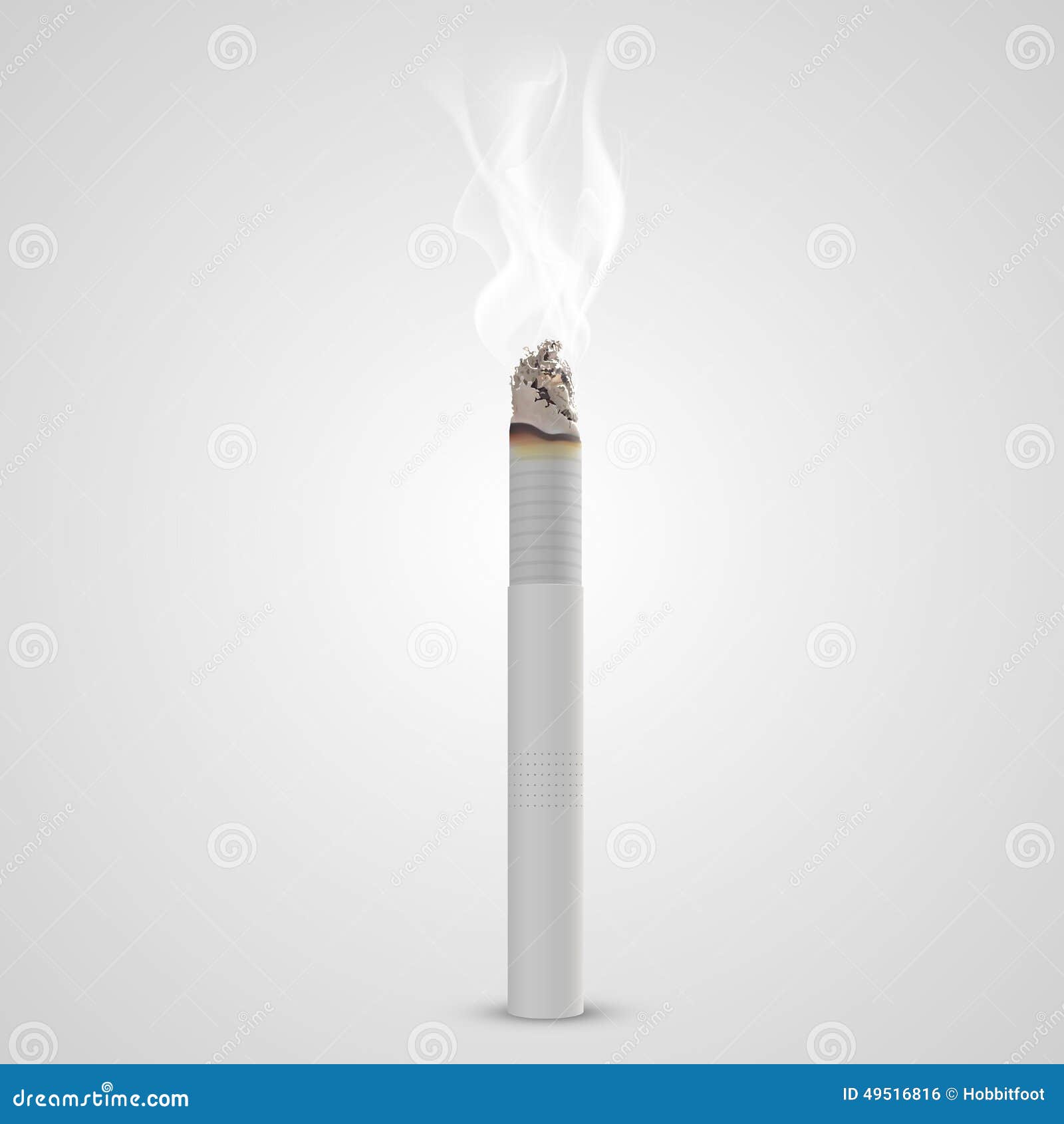 Smeulende Sigaret Met Een Rook Vector Vector Illustratie - Illustration ...