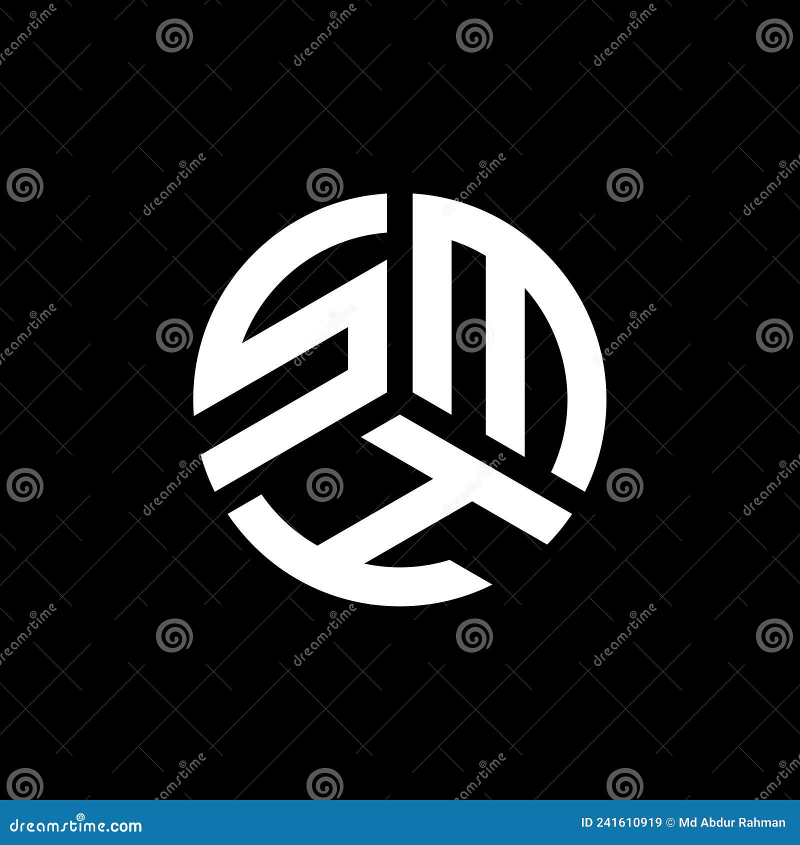 SMH Letter Logo Design on Black Background. SMH Creative Initials ...