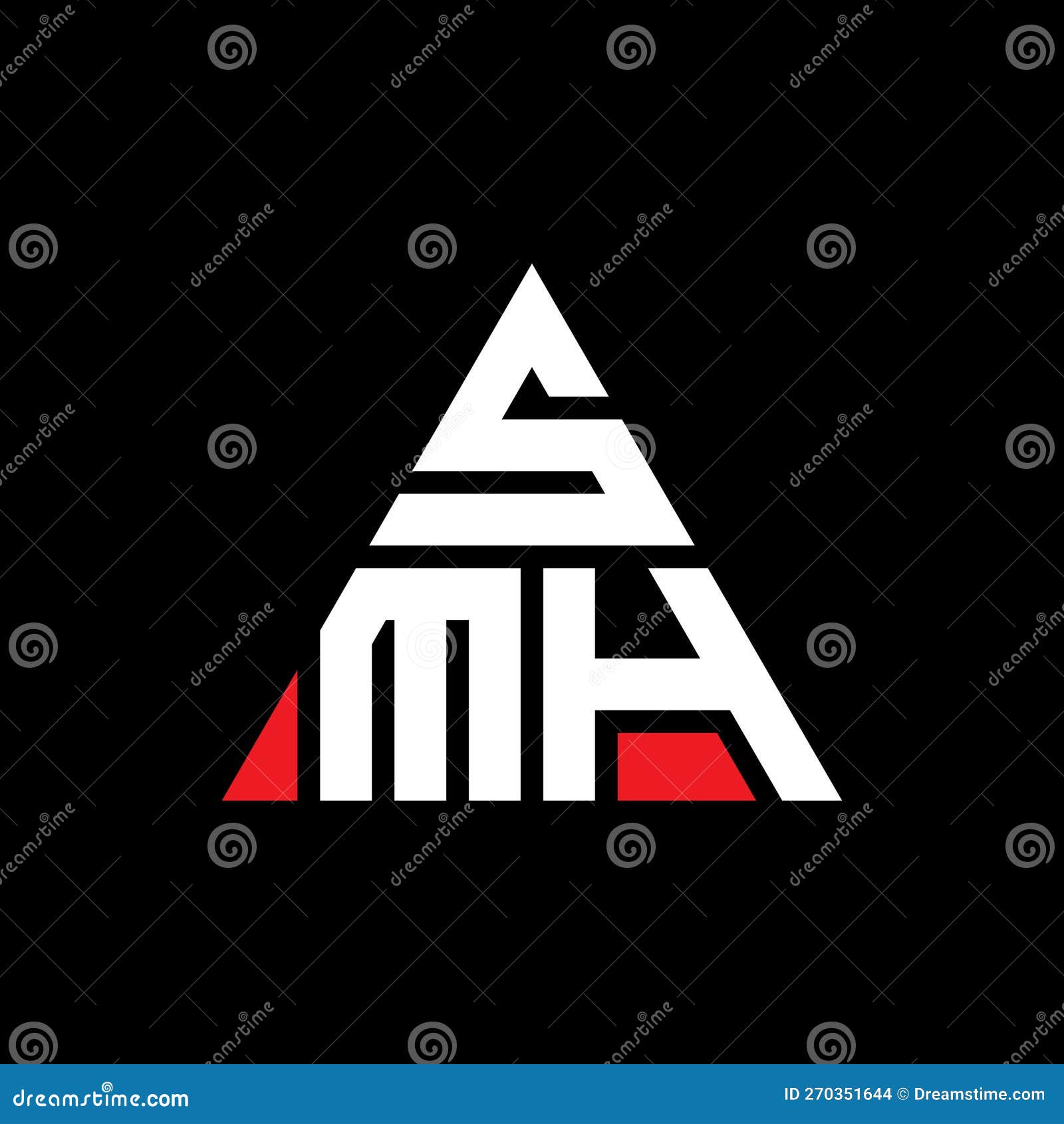 SMH Triangle Letter Logo Design with Triangle Shape. SMH Triangle Logo ...