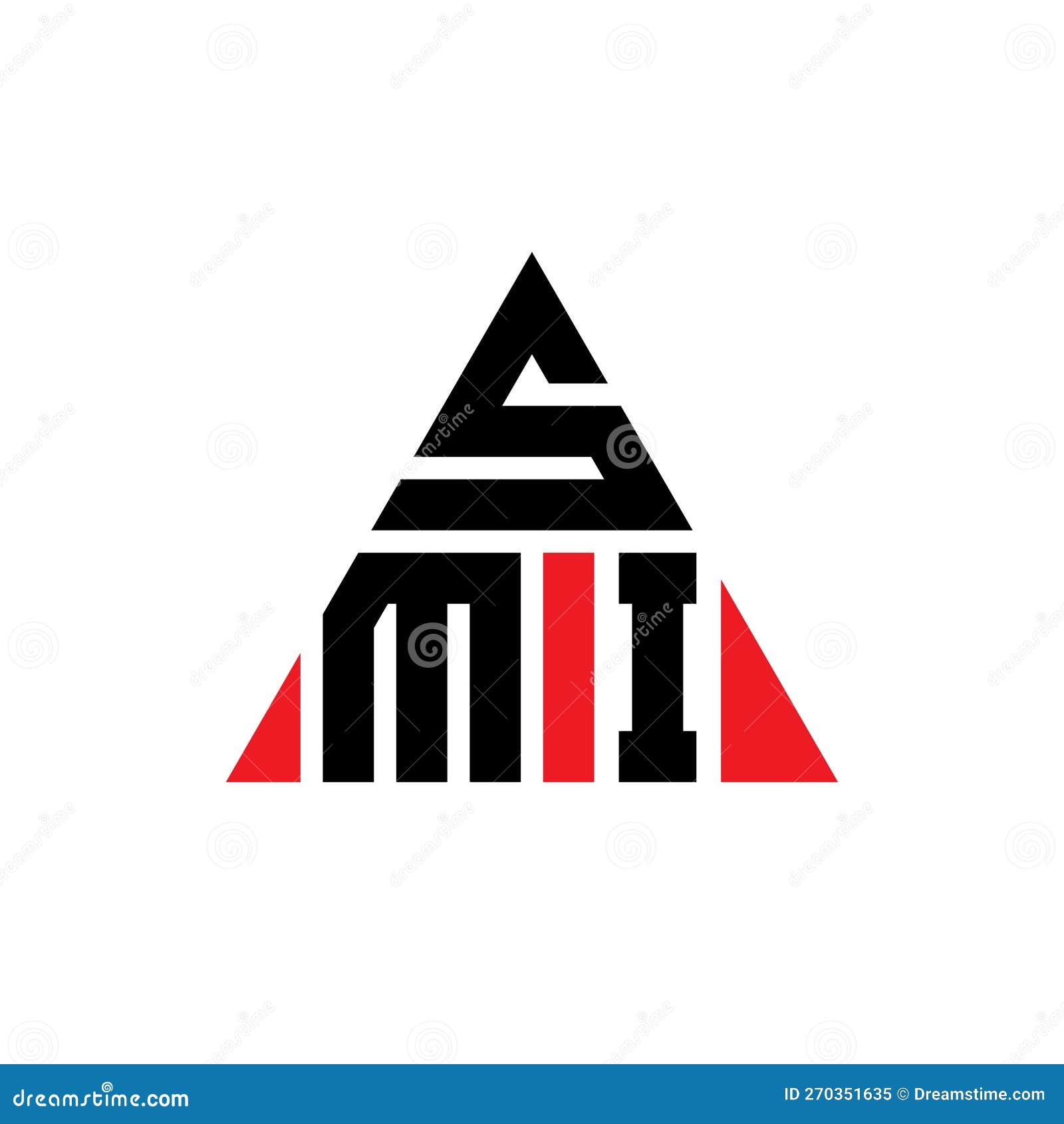 SMI Triangle Letter Logo Design with Triangle Shape. SMI Triangle Logo ...