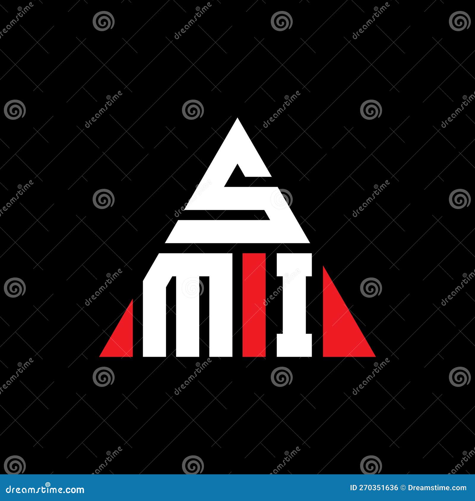 SMI Triangle Letter Logo Design with Triangle Shape. SMI Triangle Logo ...