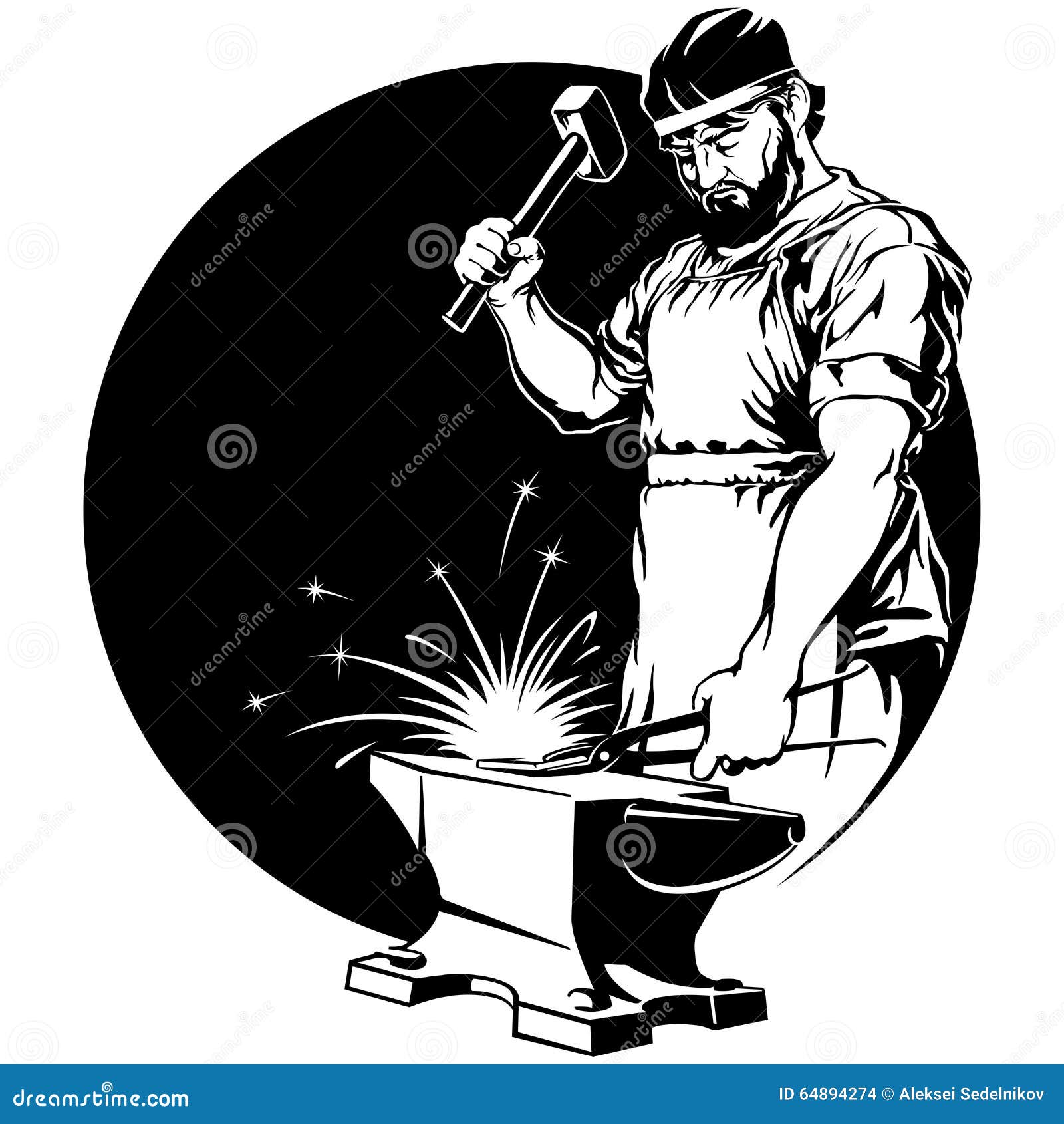 Smid Met Hamer Vectorillustratie Vector Illustratie - Illustration of ...