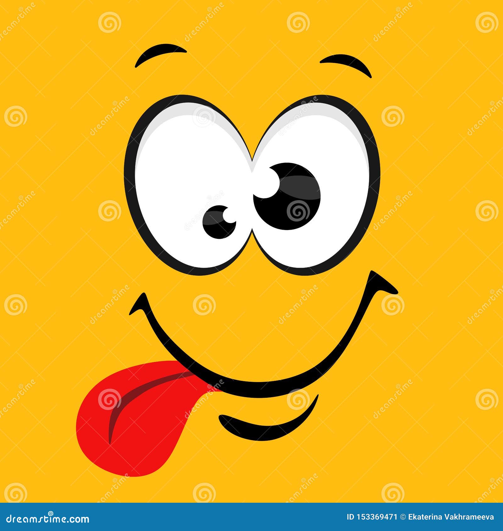 Square in Love Yellow Smile in Cartoon Style. Vector Illustration Stock ...