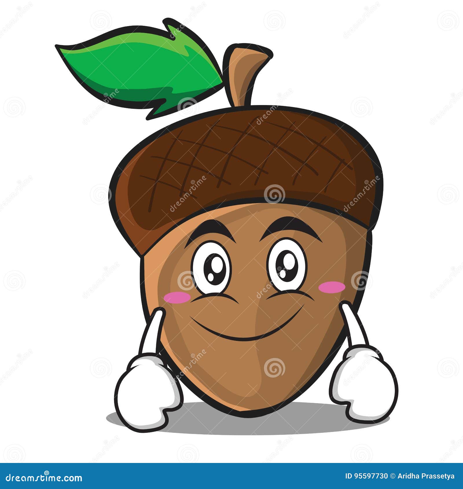Smile Acorn Cartoon Character Style Stock Vector - Illustration of fall ...