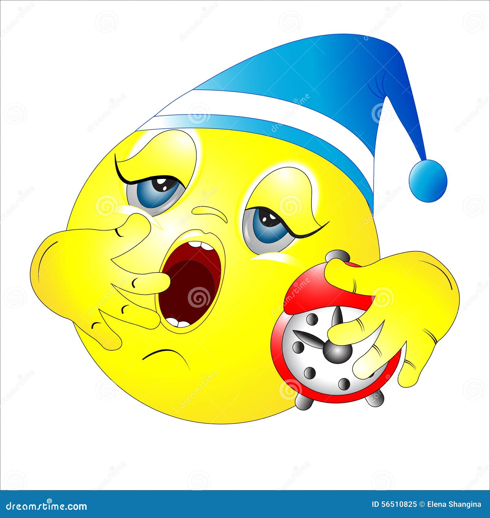 Smile alarm clock. stock vector. Illustration of black - 56510825