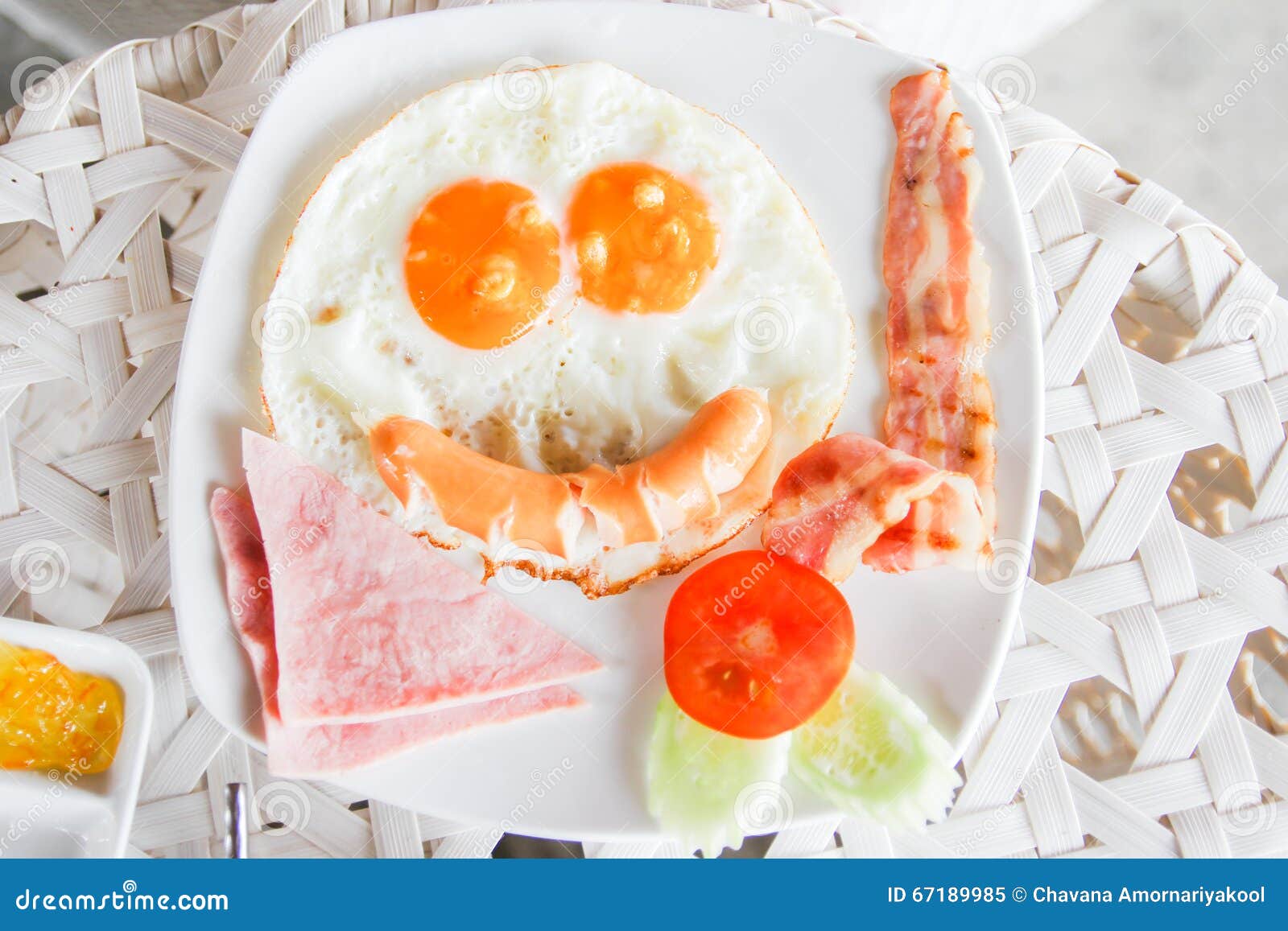 Smile american breakfast stock image. Image of meat, delicious - 67189985