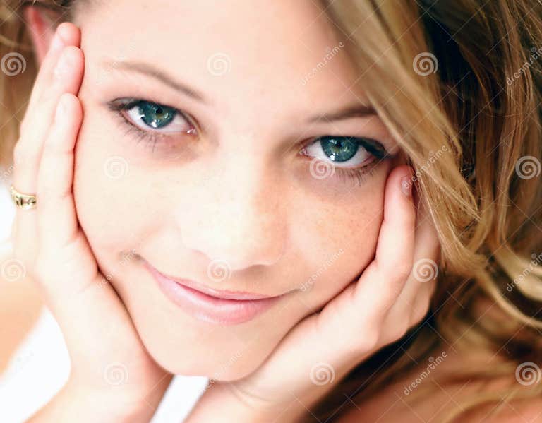 Smile of an Angel stock photo. Image of blue, happy, teen - 446314