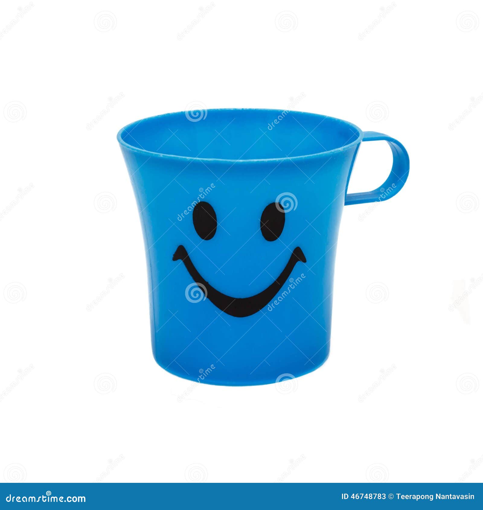 Smile blue cup. stock image. Image of decoration, pattern - 46748783