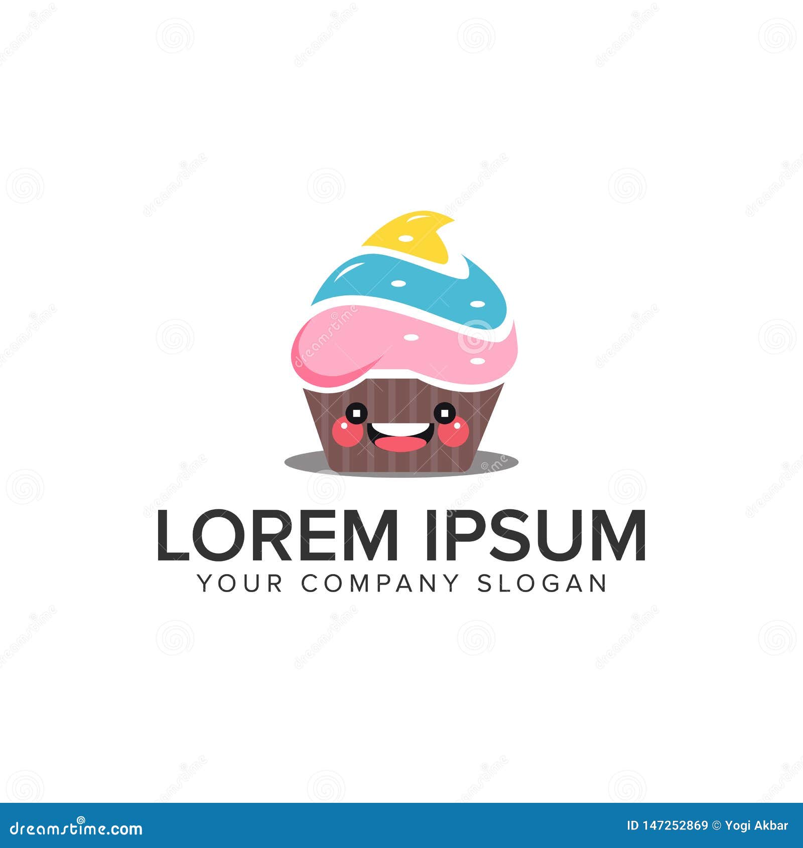 Smile Cake Logo Design Concept Template. Fully Editable Stock Vector ...