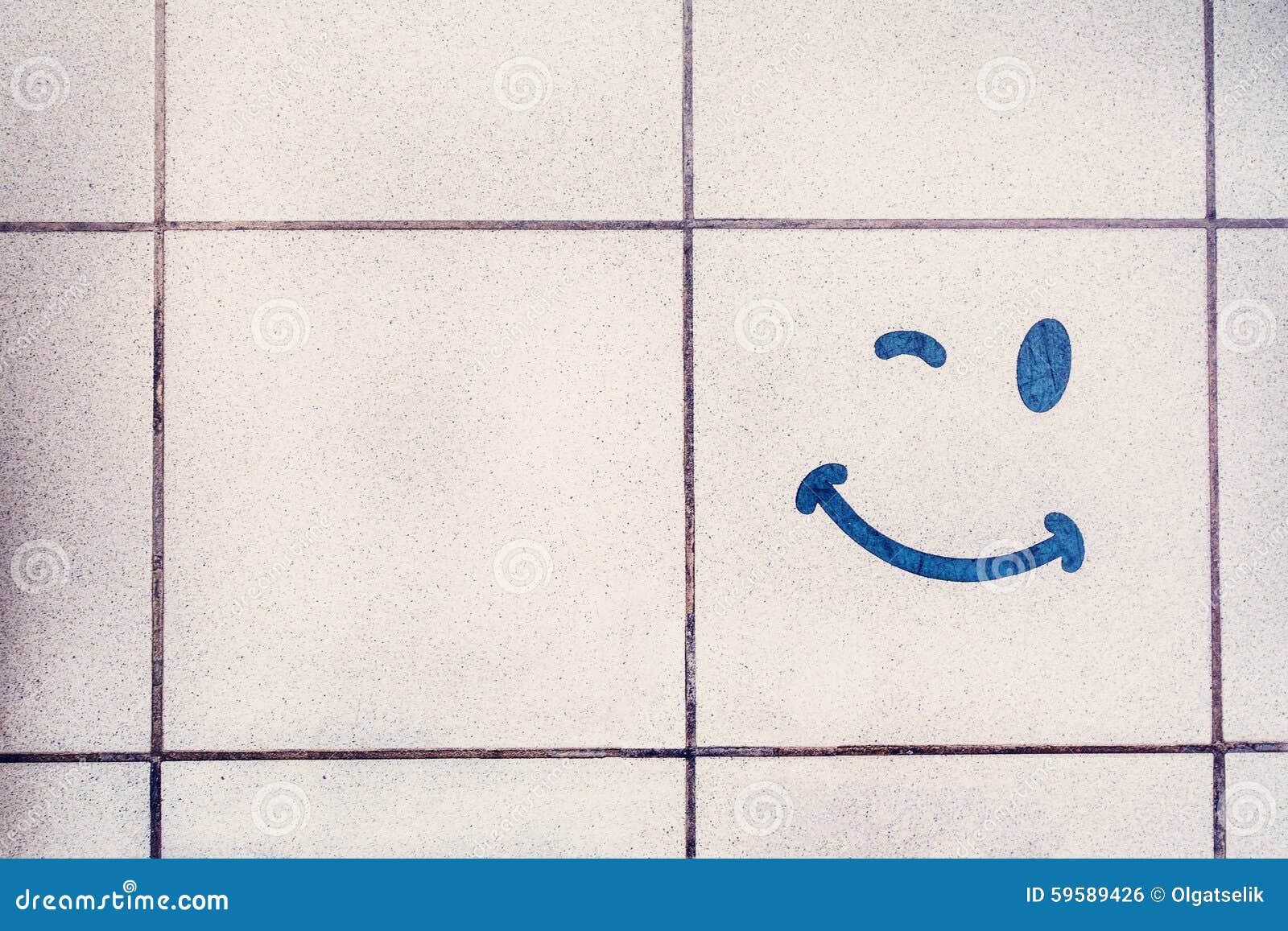 Smile on ceramic tile stock photo. Image of square, frame - 59589426
