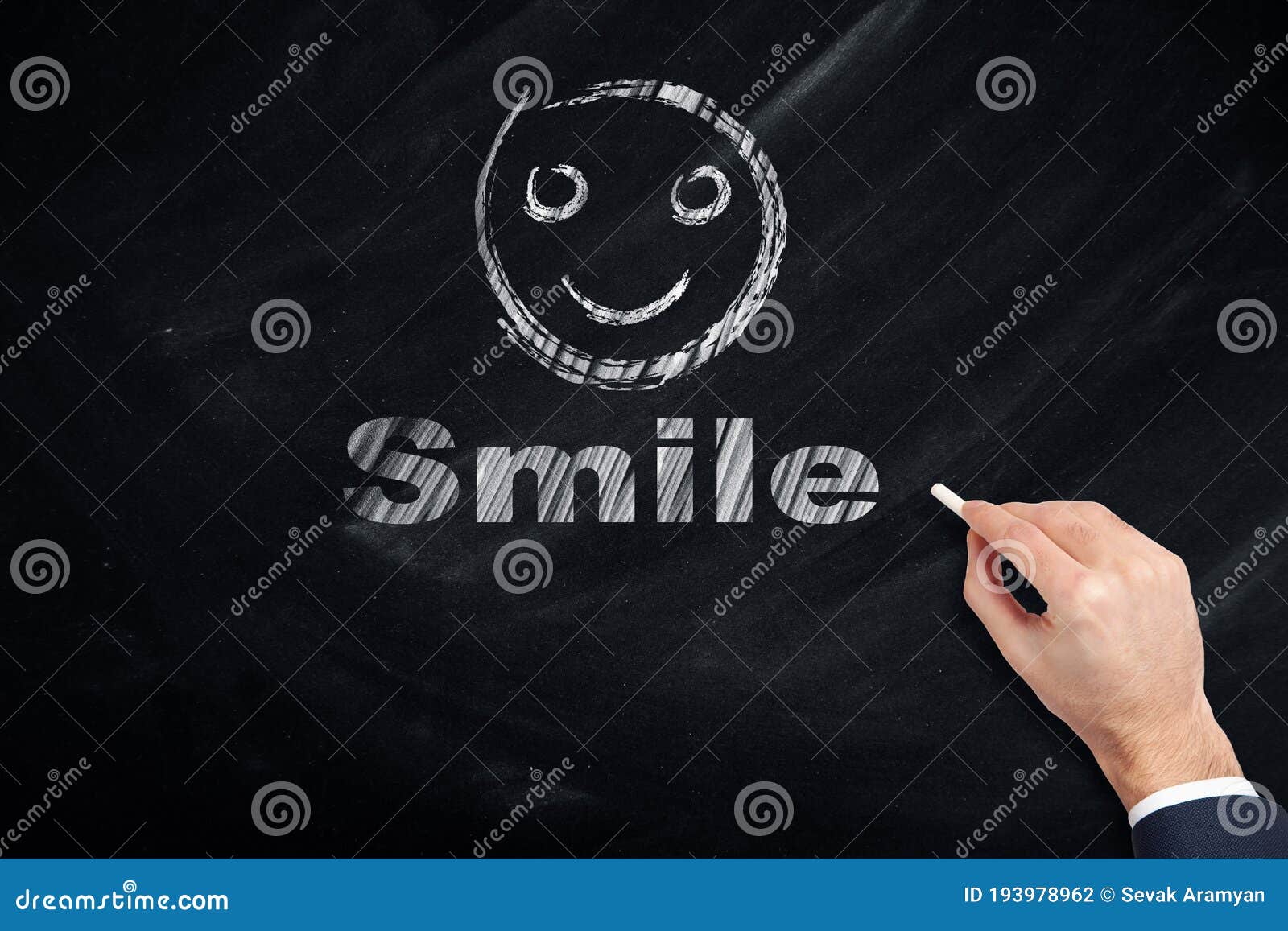 Smile on chalkboard stock photo. Image of mood, positive - 193978962