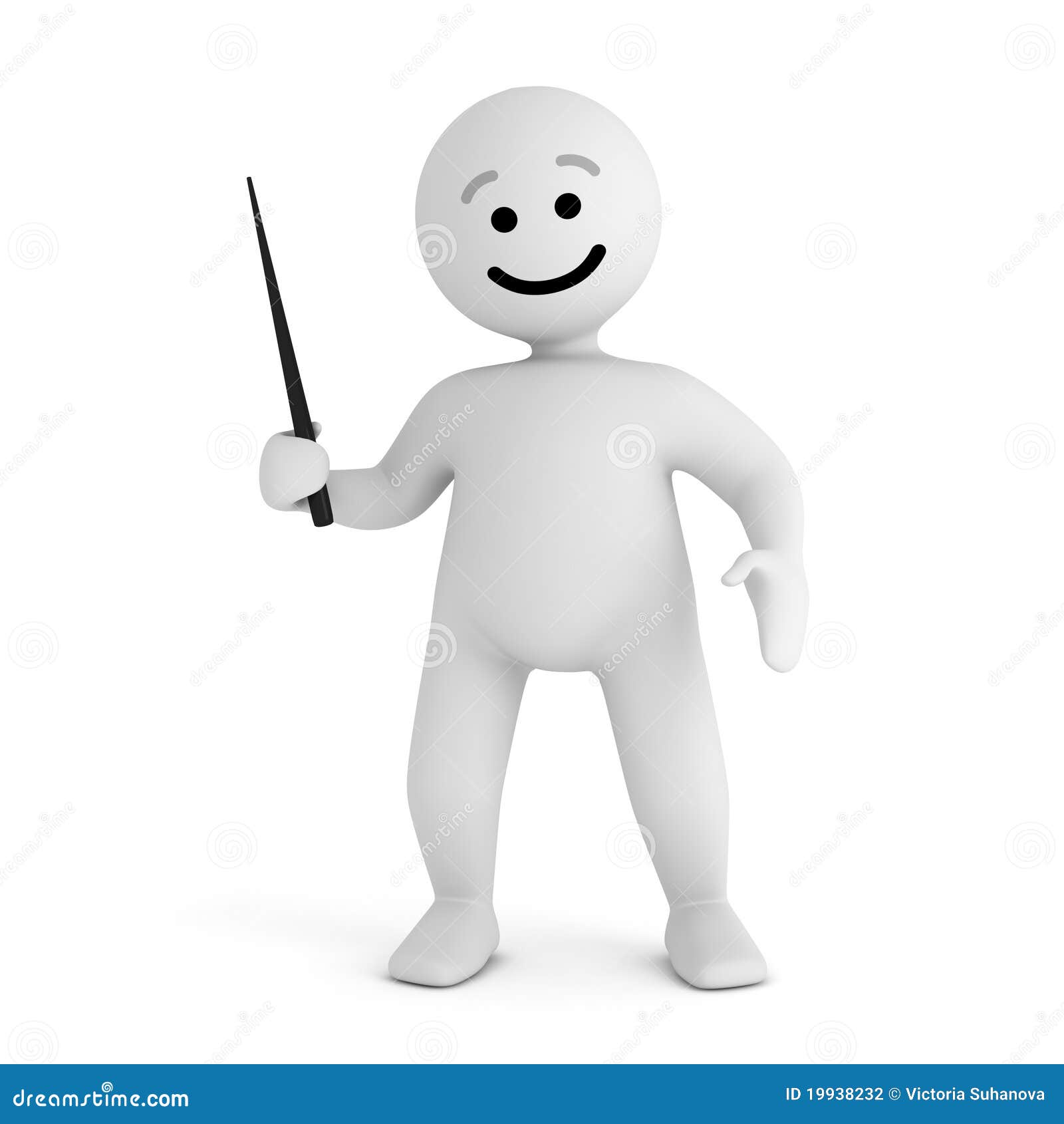 Smile Character Stay with Pointer Stock Illustration - Illustration of ...