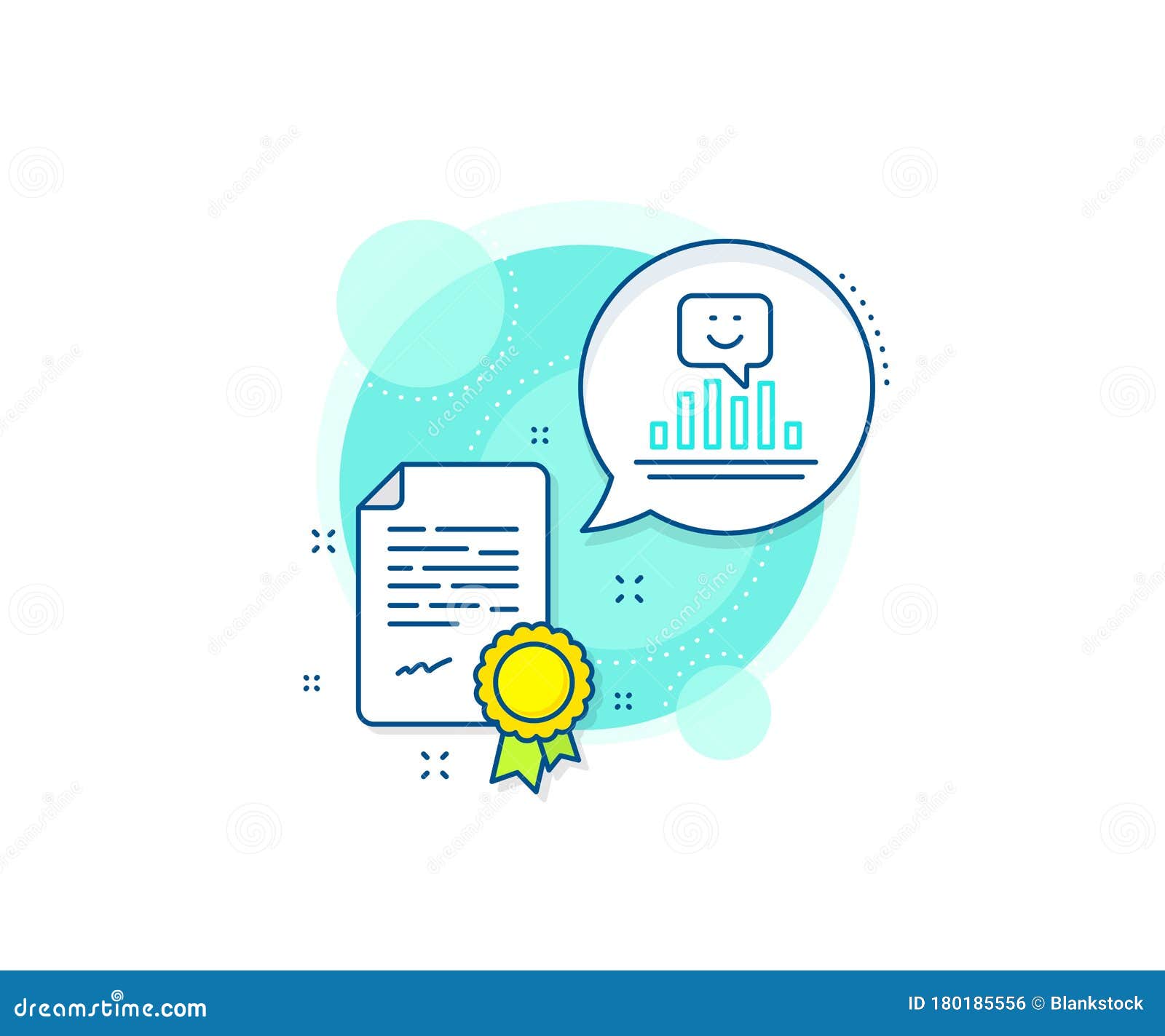 Smile Chart Line Icon. Positive Feedback Rating Sign. Vector Stock ...