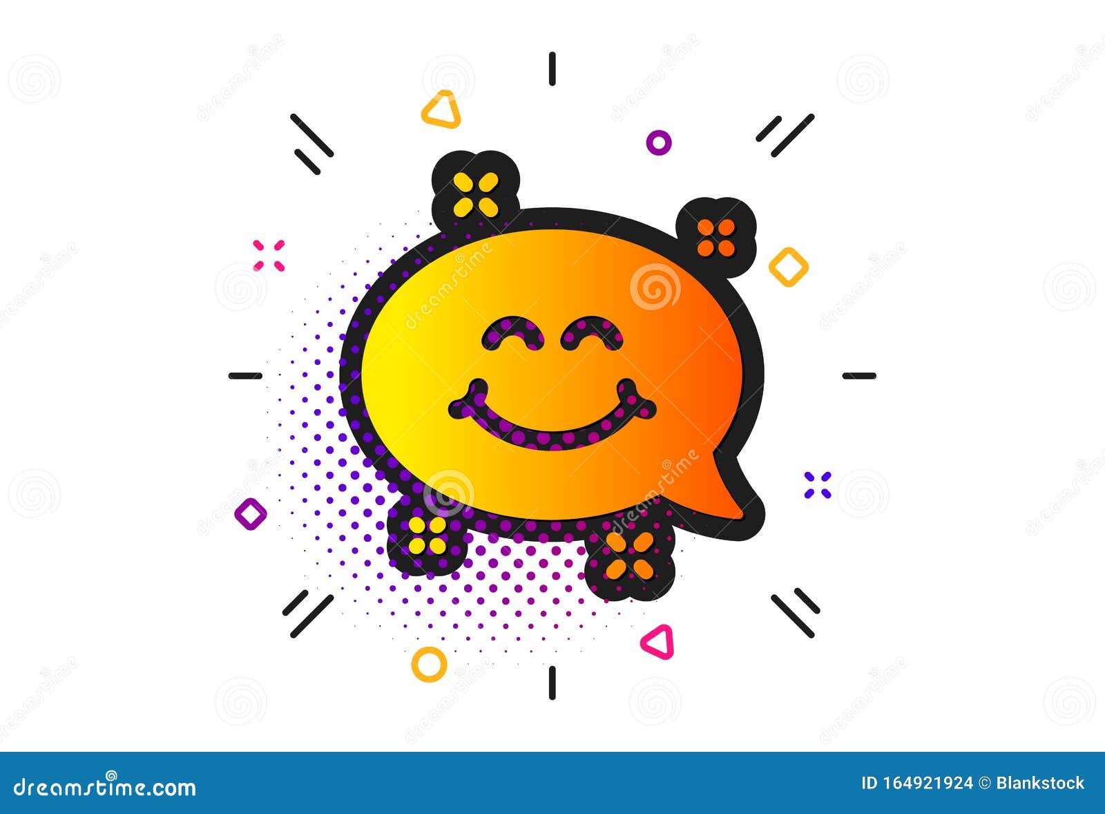 Smile Chat Icon. Happy Face Sign. Emoticon Speech Bubble. Vector Stock ...