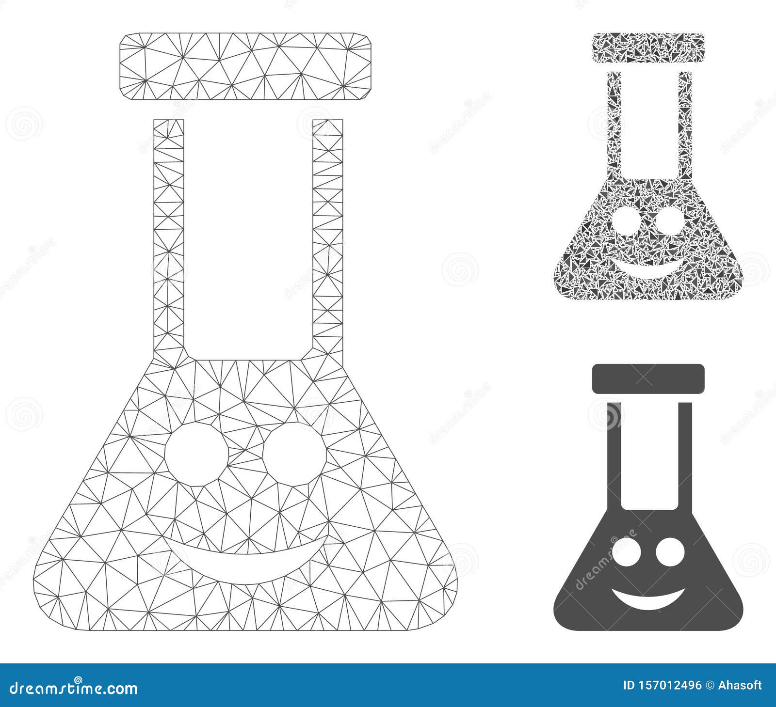 Smile Chemistry Glass Vector Mesh 2D Model and Triangle Mosaic Icon ...