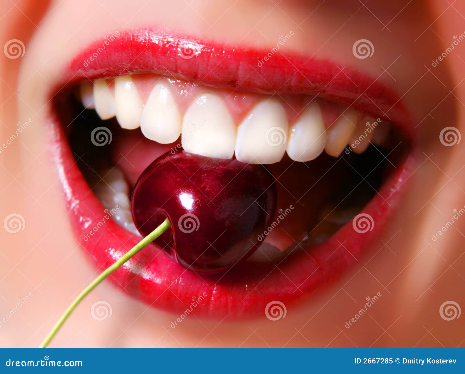 Smile with cherry stock image. Image of plural, passion - 2667285