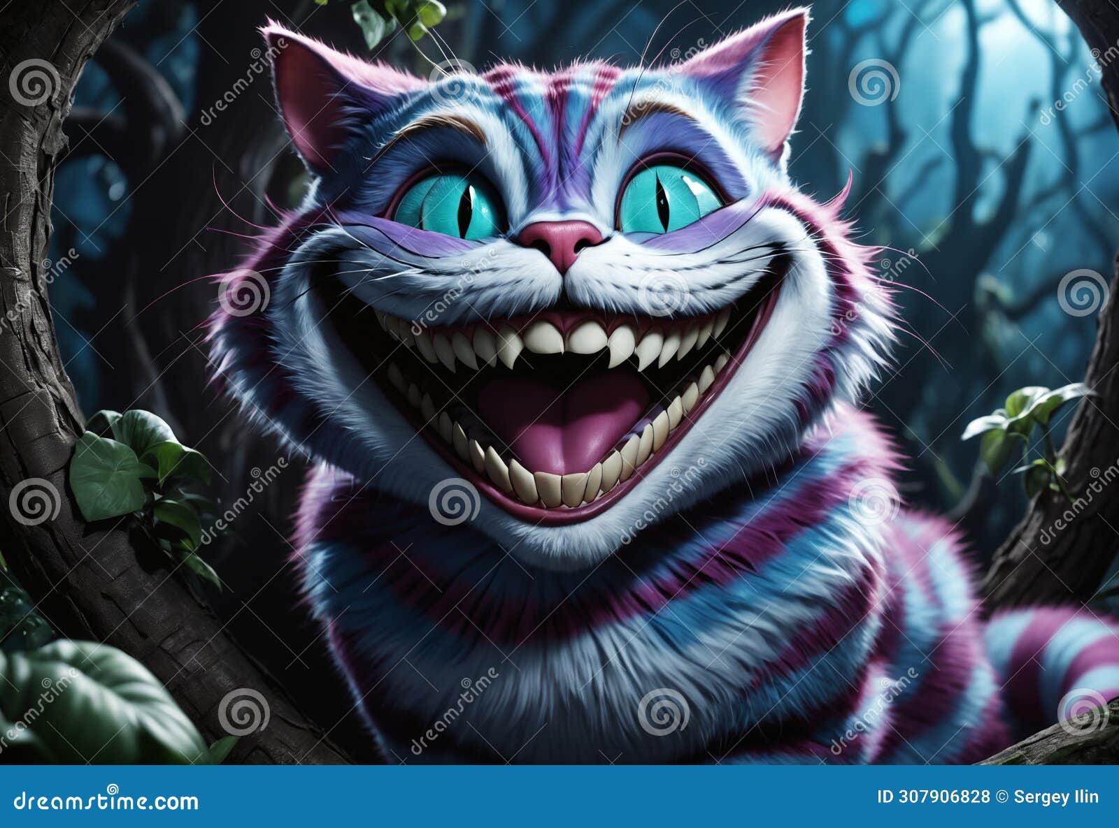 Smile of the Cheshire Cat. Generative AI Stock Illustration ...