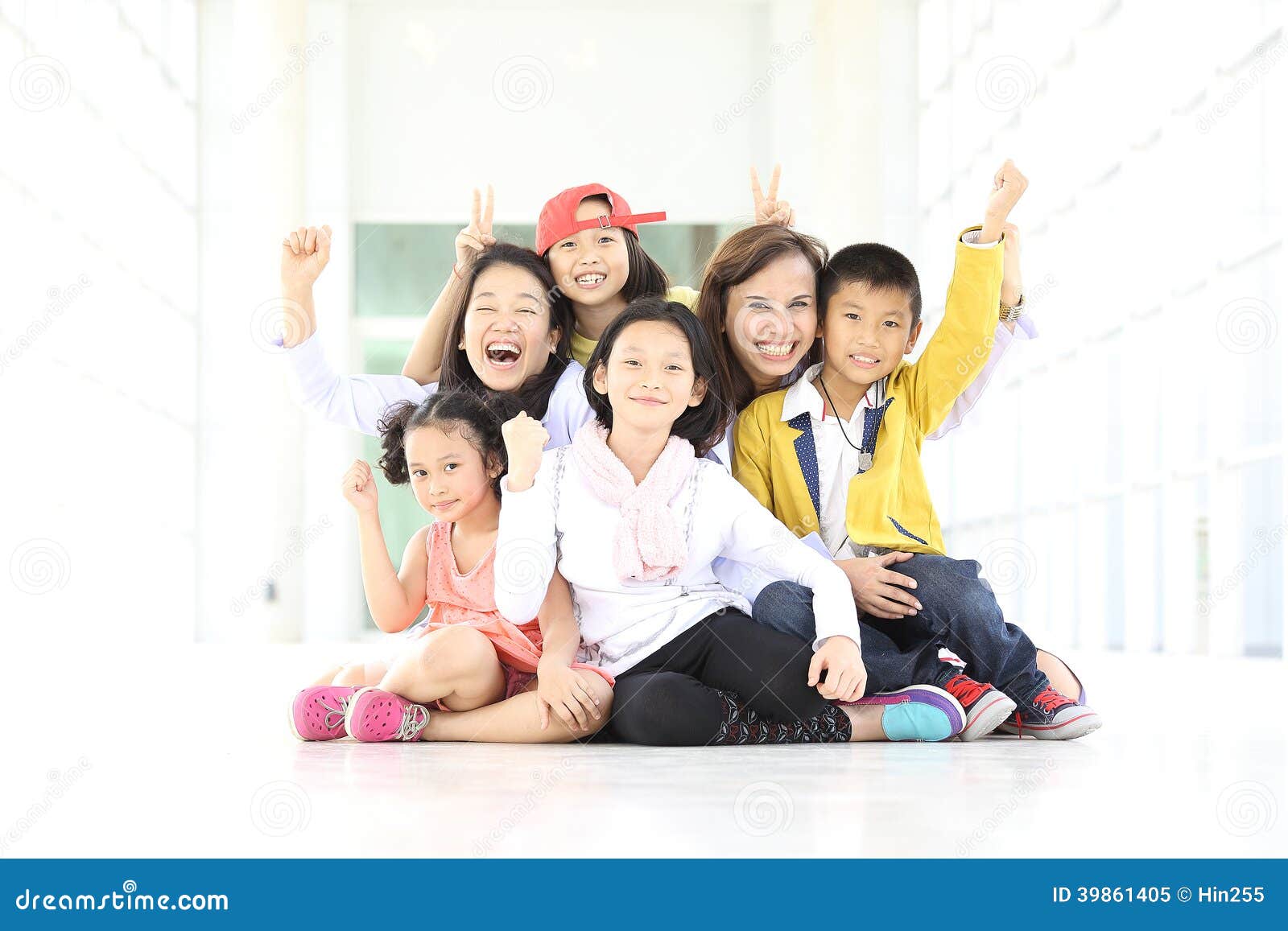 Smile Children Post Together Stock Image - Image of little, girl: 39861405