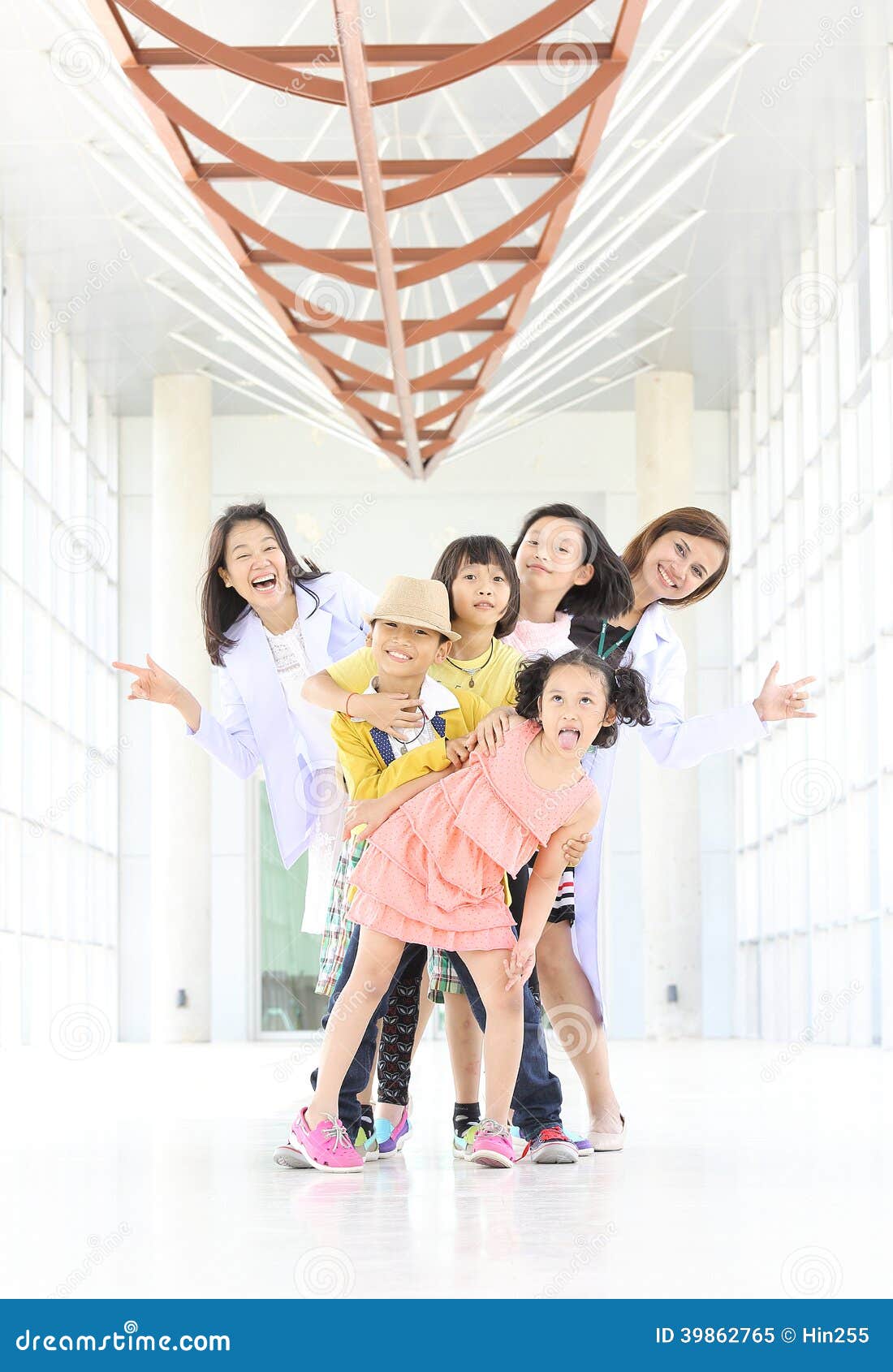 Smile Children Post Together Stock Image - Image of caucasian, positive ...