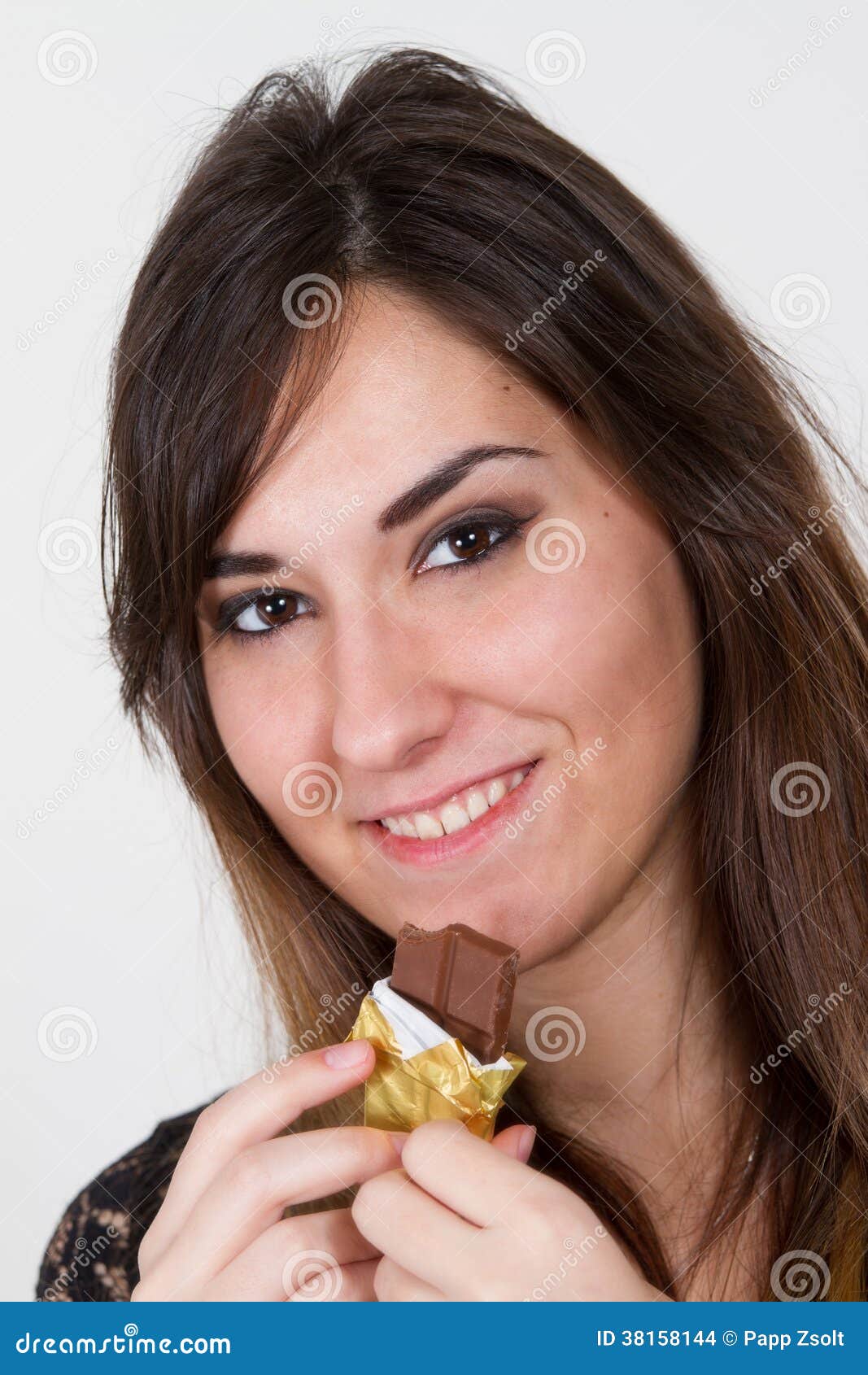 Smile chocolate stock photo. Image of bite, brown, golden - 38158144