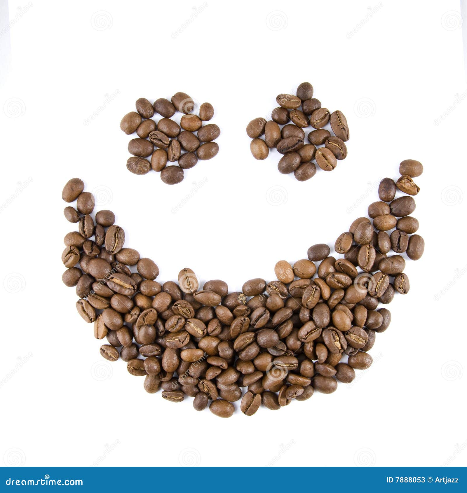 Smile from Coffee Beans Isolated on White Stock Image - Image of ...