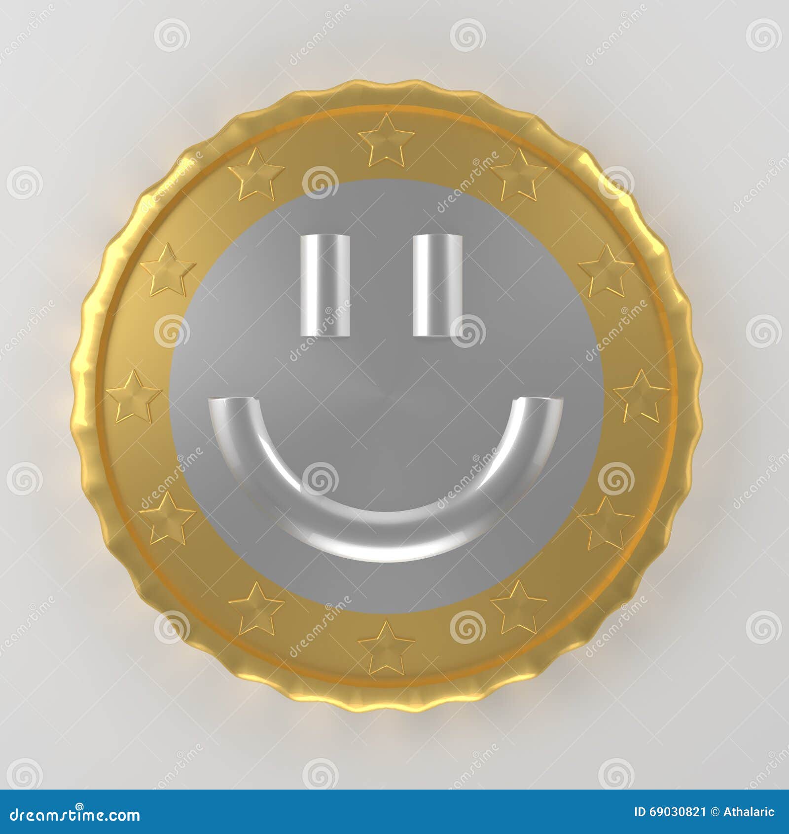 Smile coin 3d rendering stock illustration. Illustration of earn - 69030821