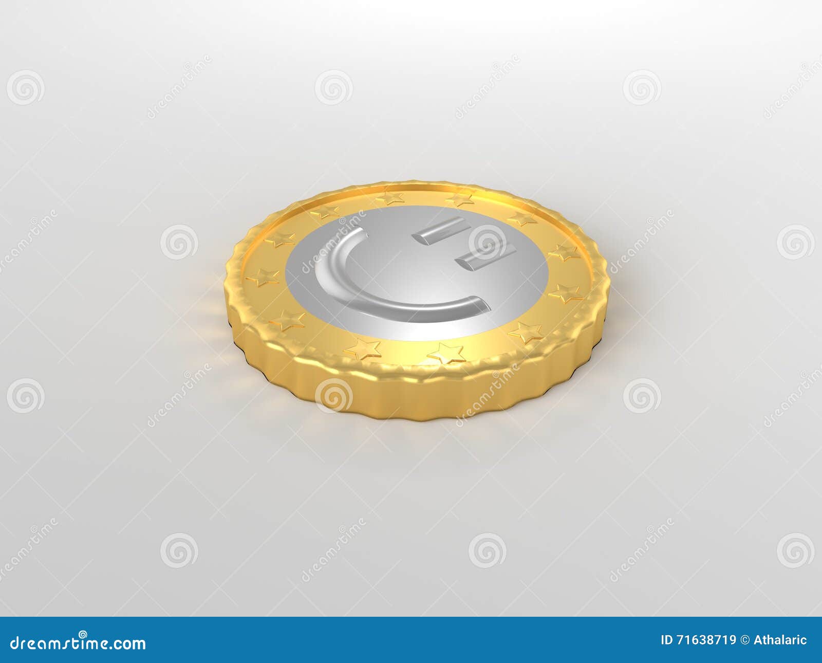 Smile Coin on a Desk 3d Render Stock Illustration - Illustration of ...
