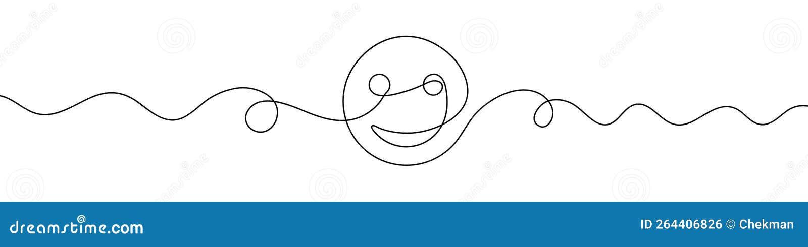 Smile in Continuous Line Drawing Style. Smiling is Drawn with One Line ...